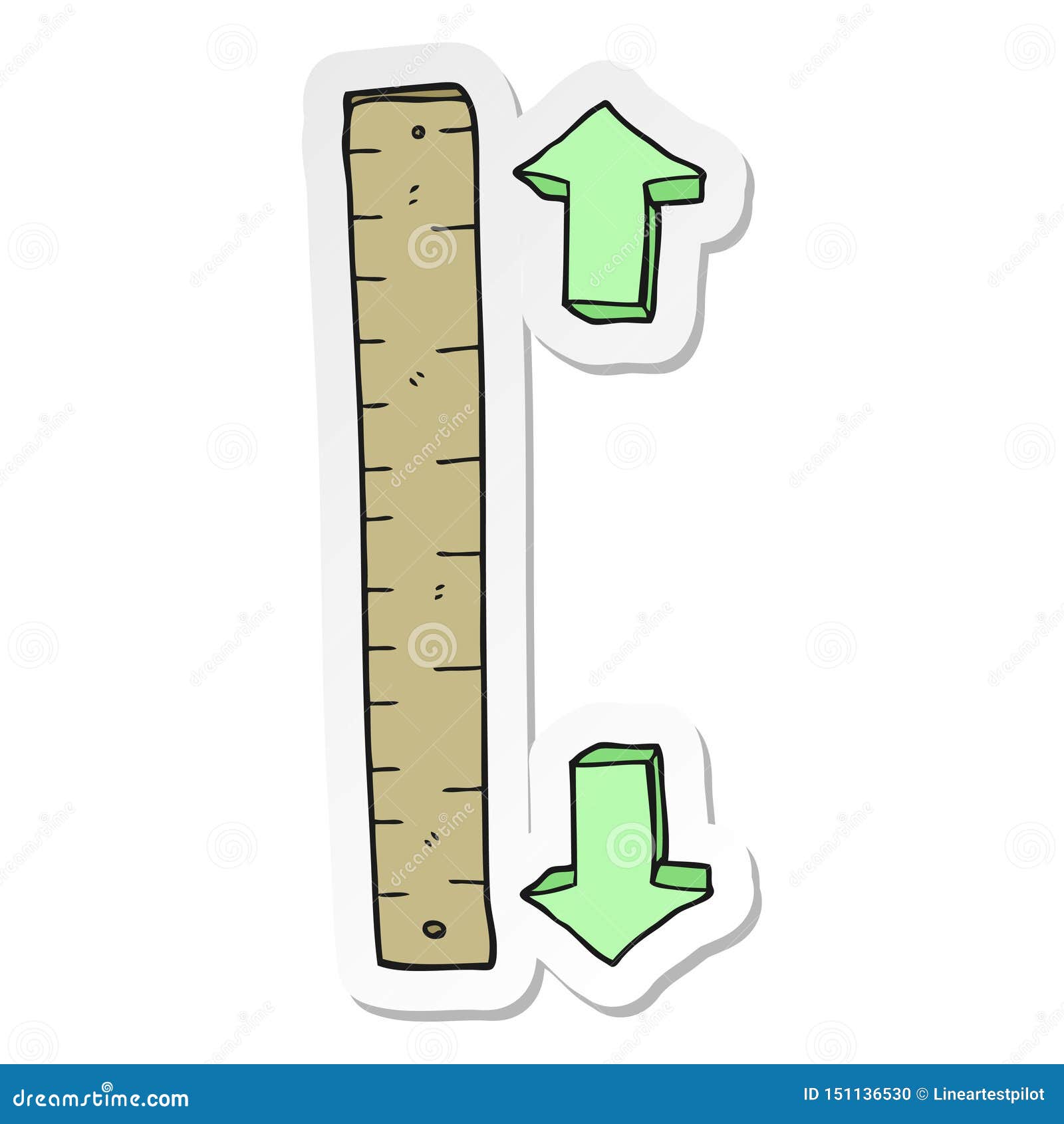 A Creative Sticker of a Cartoon Wooden Ruler Stock Vector ...