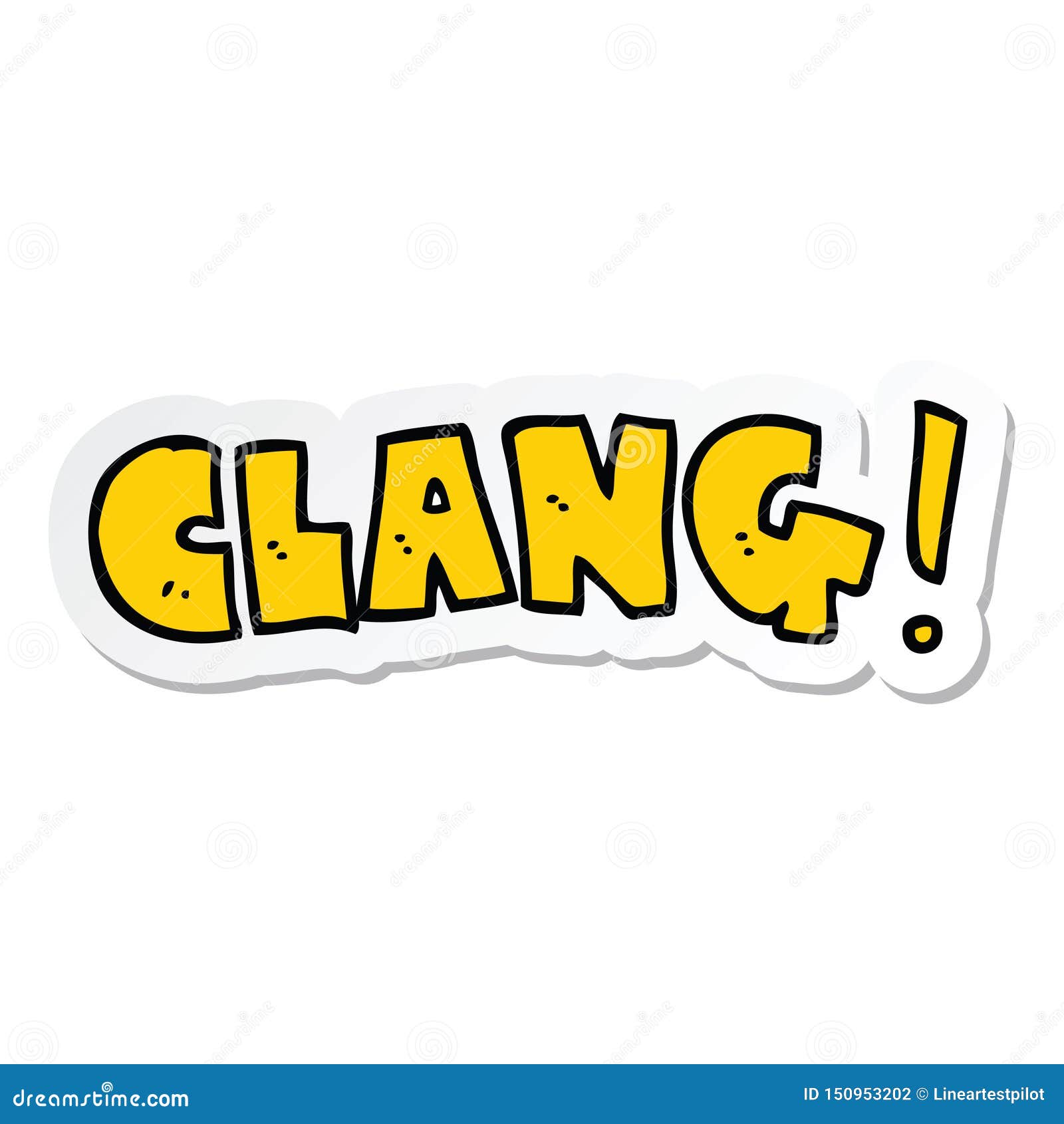 A Creative Sticker of a Cartoon Word Clang Stock Vector - Illustration ...
