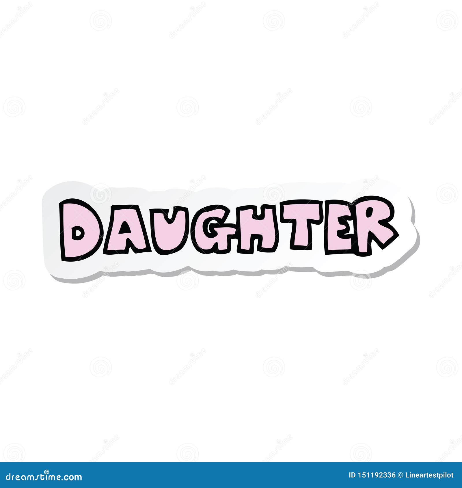 A Creative Sticker of a Cartoon Word Daughter Stock Vector ...