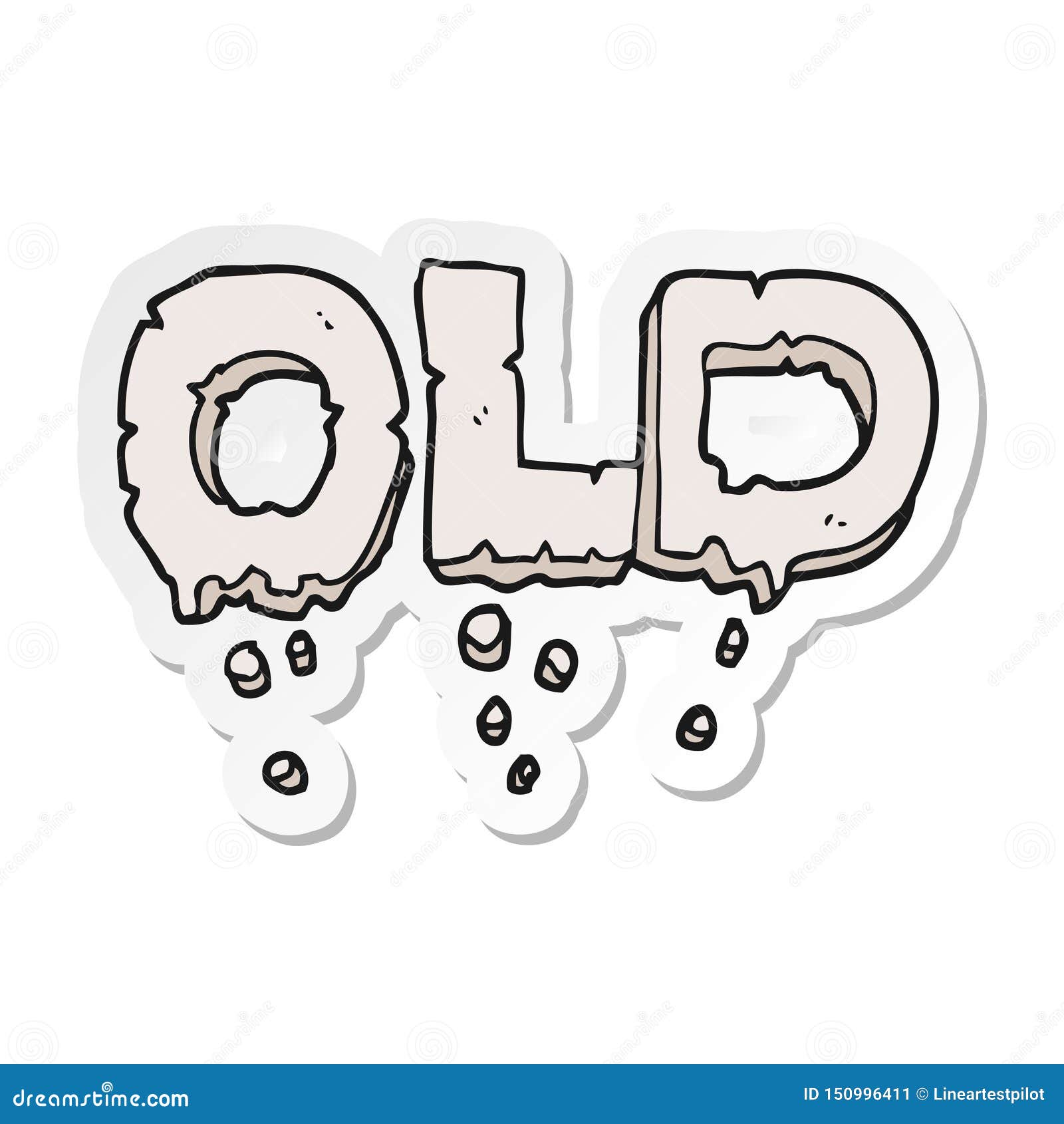 A Creative Sticker of a Cartoon Word Old Stock Vector - Illustration of ...