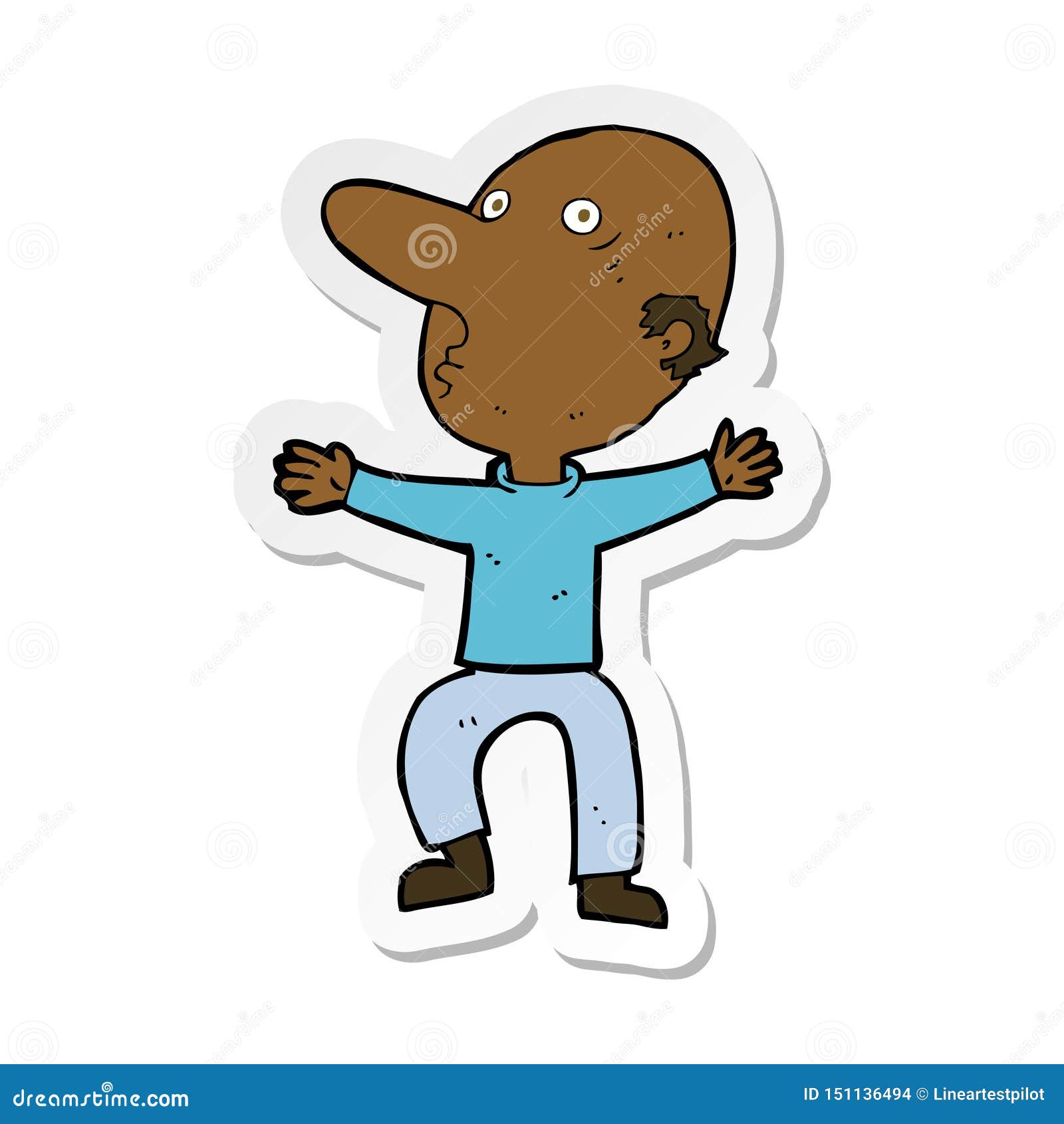 A Creative Sticker of a Cartoon Worried Middle Aged Man Stock Vector ...