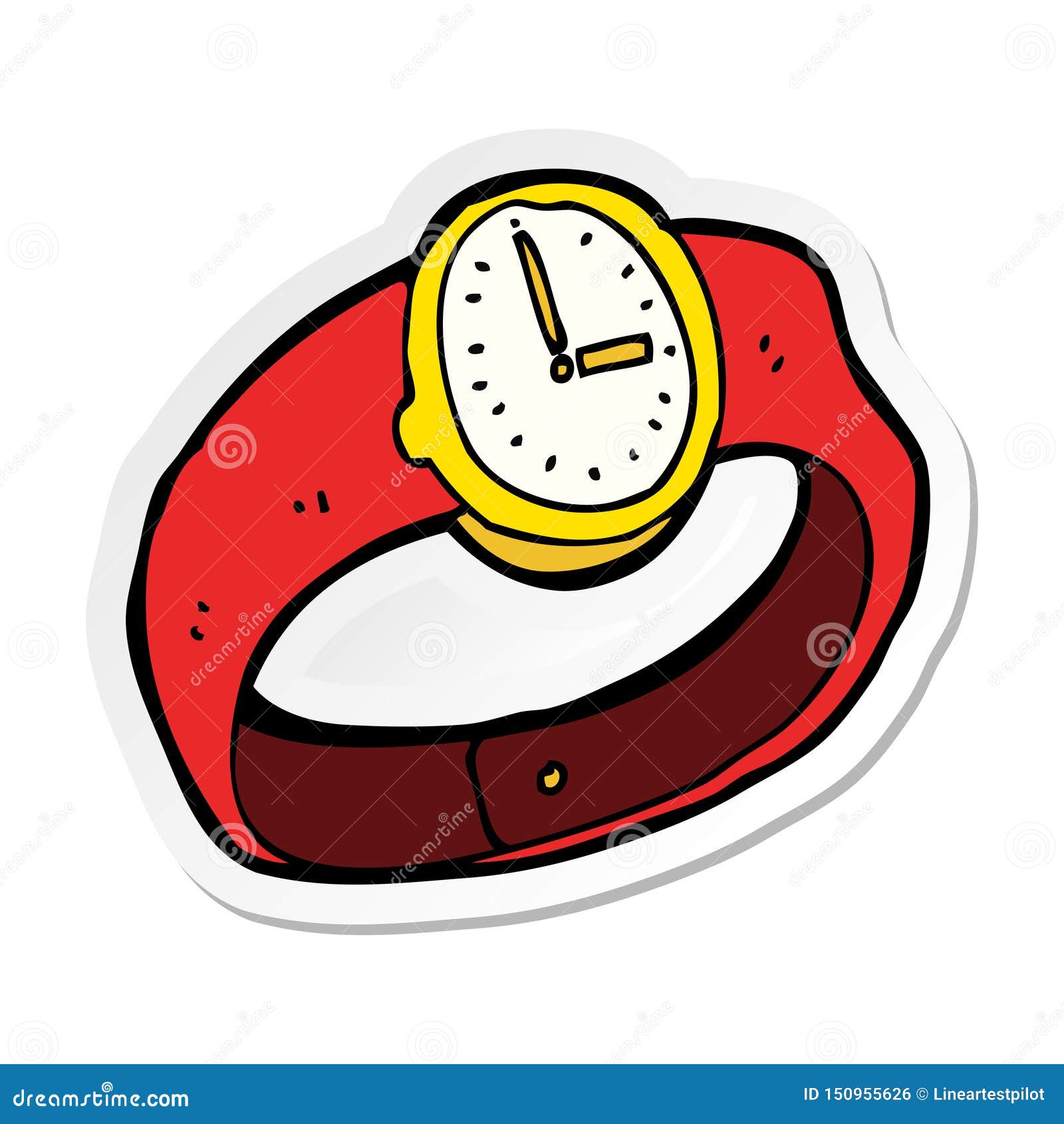A Creative Sticker of a Cartoon Wrist Watch Stock Vector - Illustration ...