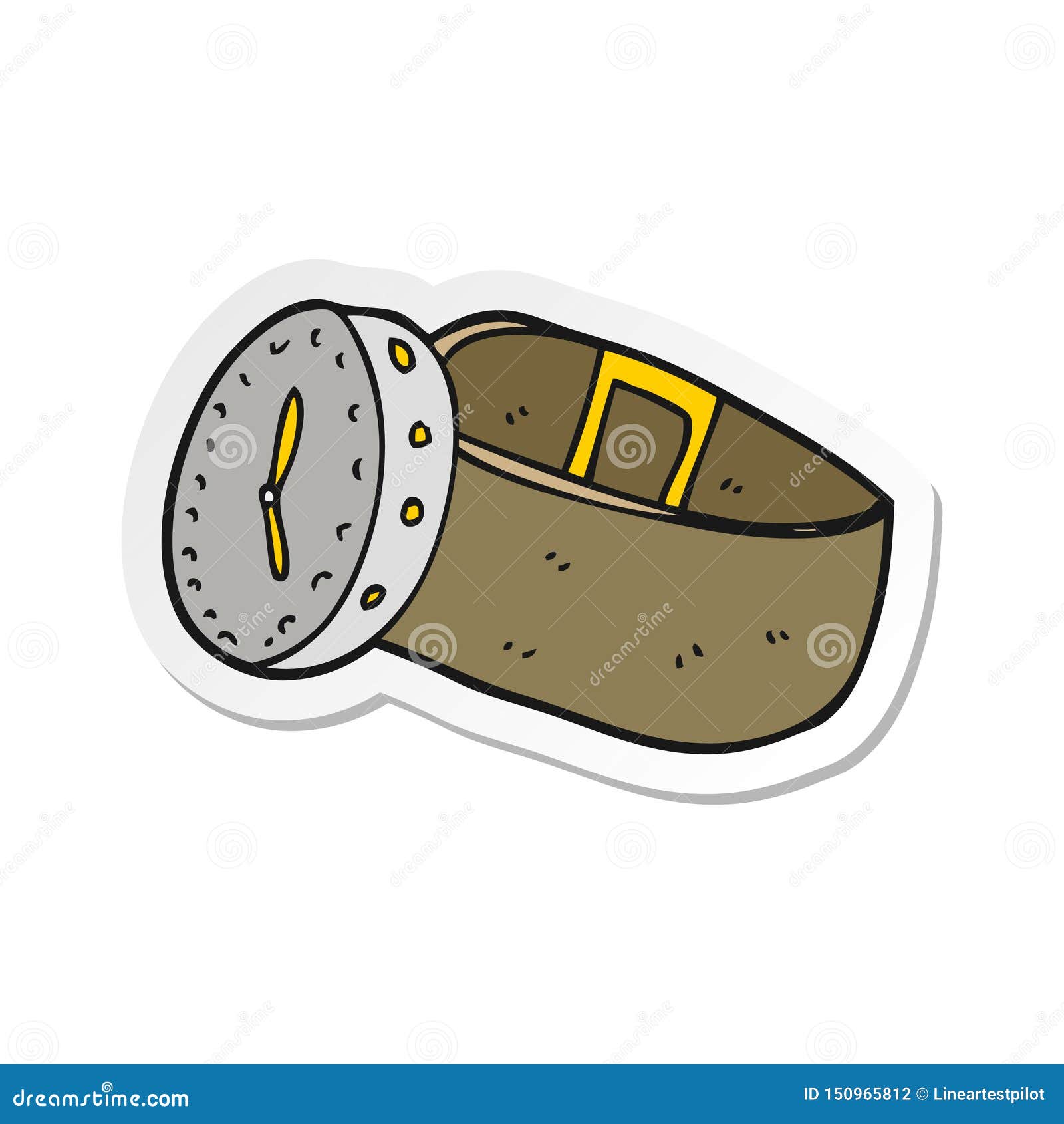 A Creative Sticker of a Cartoon Wrist Watch Stock Vector - Illustration ...