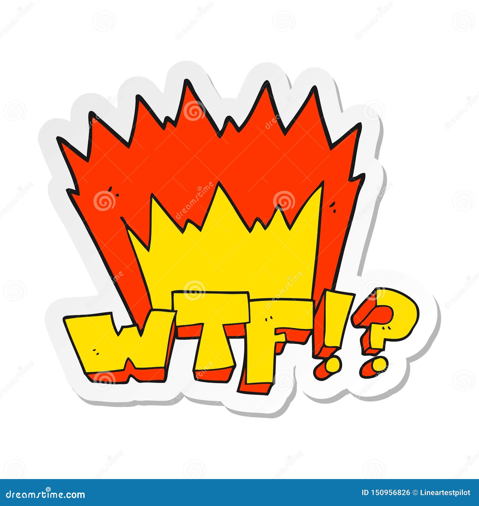 A Creative Sticker of a Cartoon WTF Symbol Stock Vector - Illustration ...