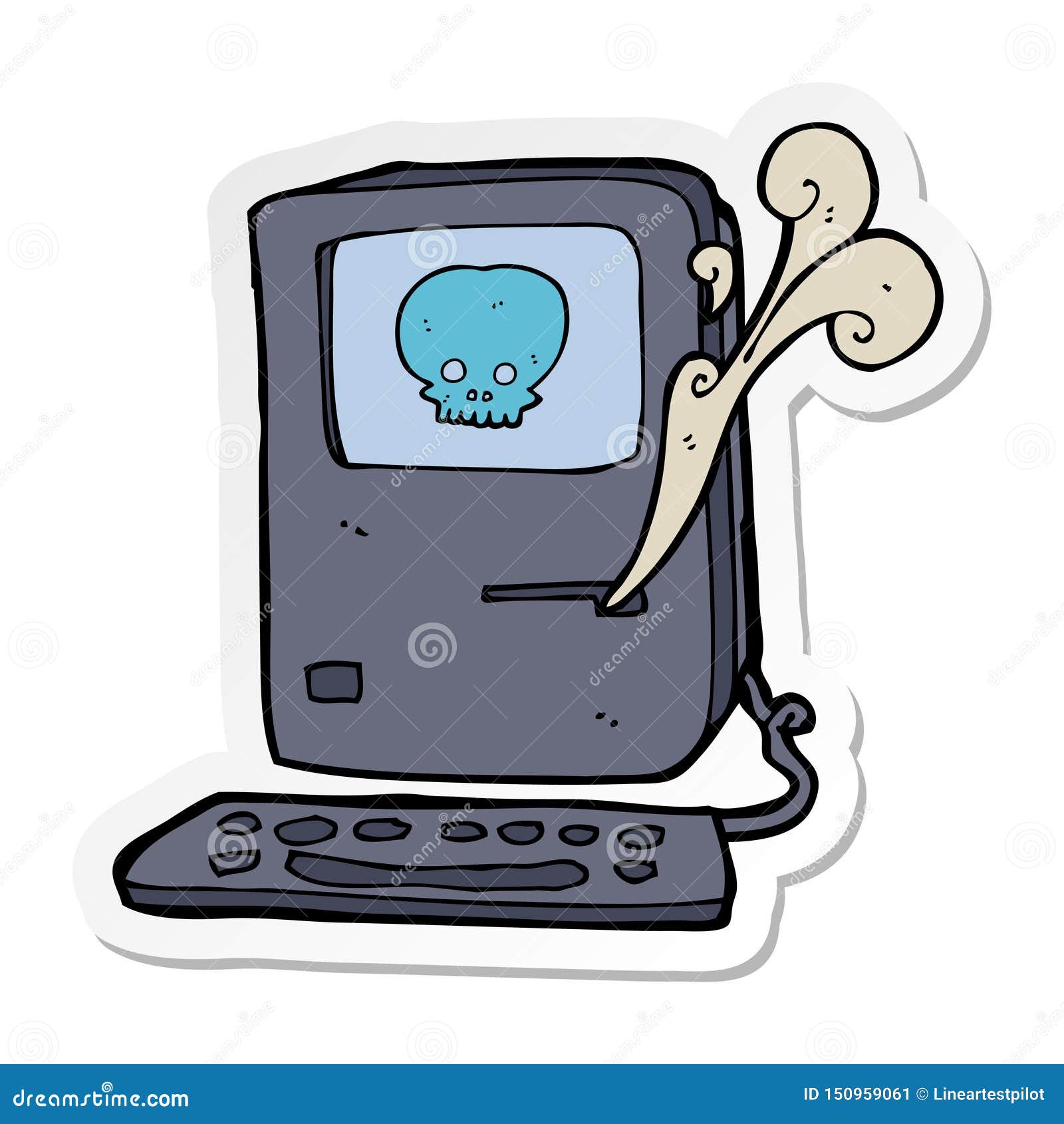 A Creative Sticker of a Computer Virus Cartoon Stock Vector ...