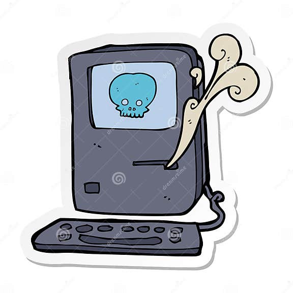 A Creative Sticker of a Computer Virus Cartoon Stock Vector ...