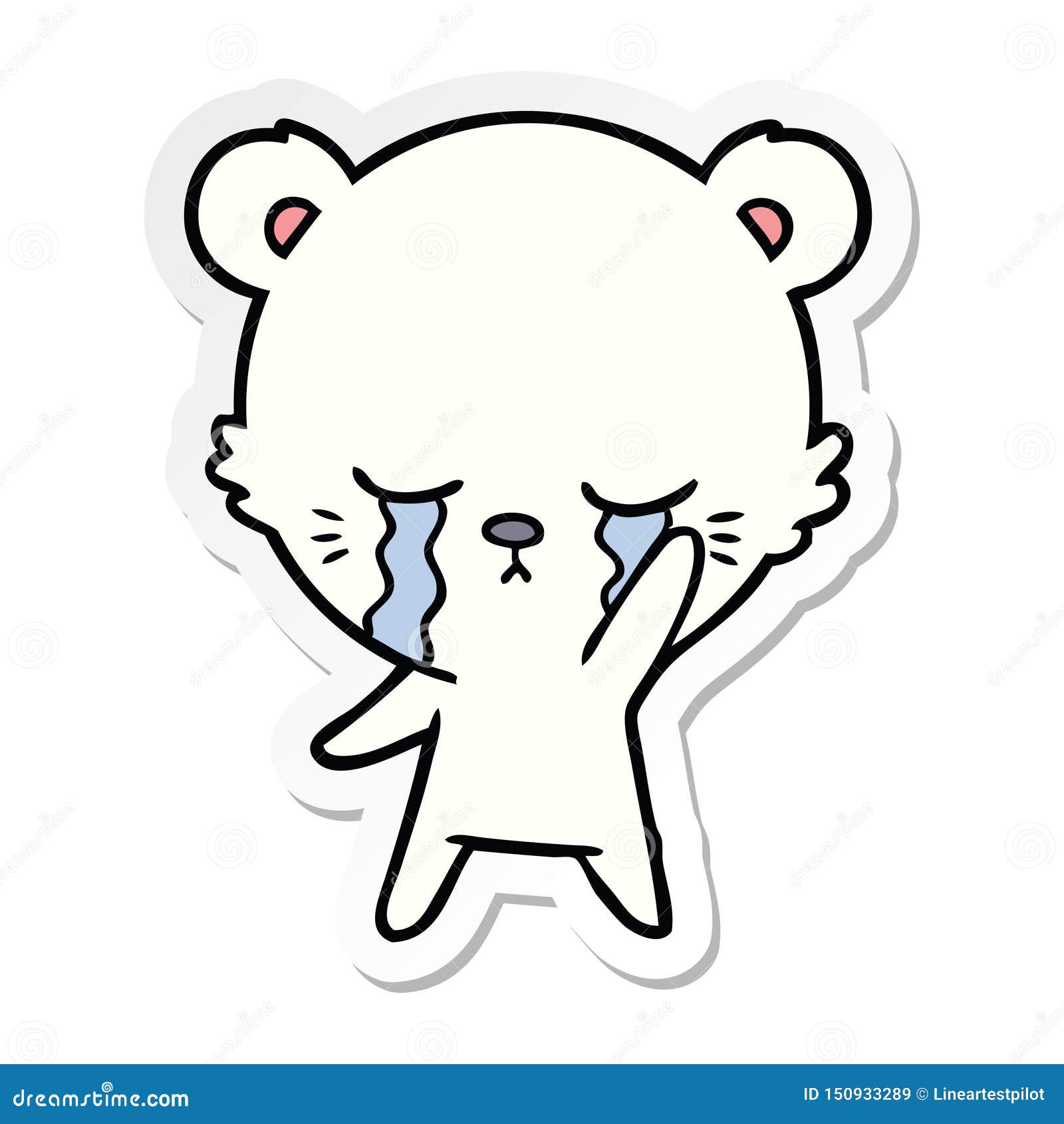 Dog Sticker, Crying Emotion. Samoyed Dog Crying. Upset Emoticon Crying ...