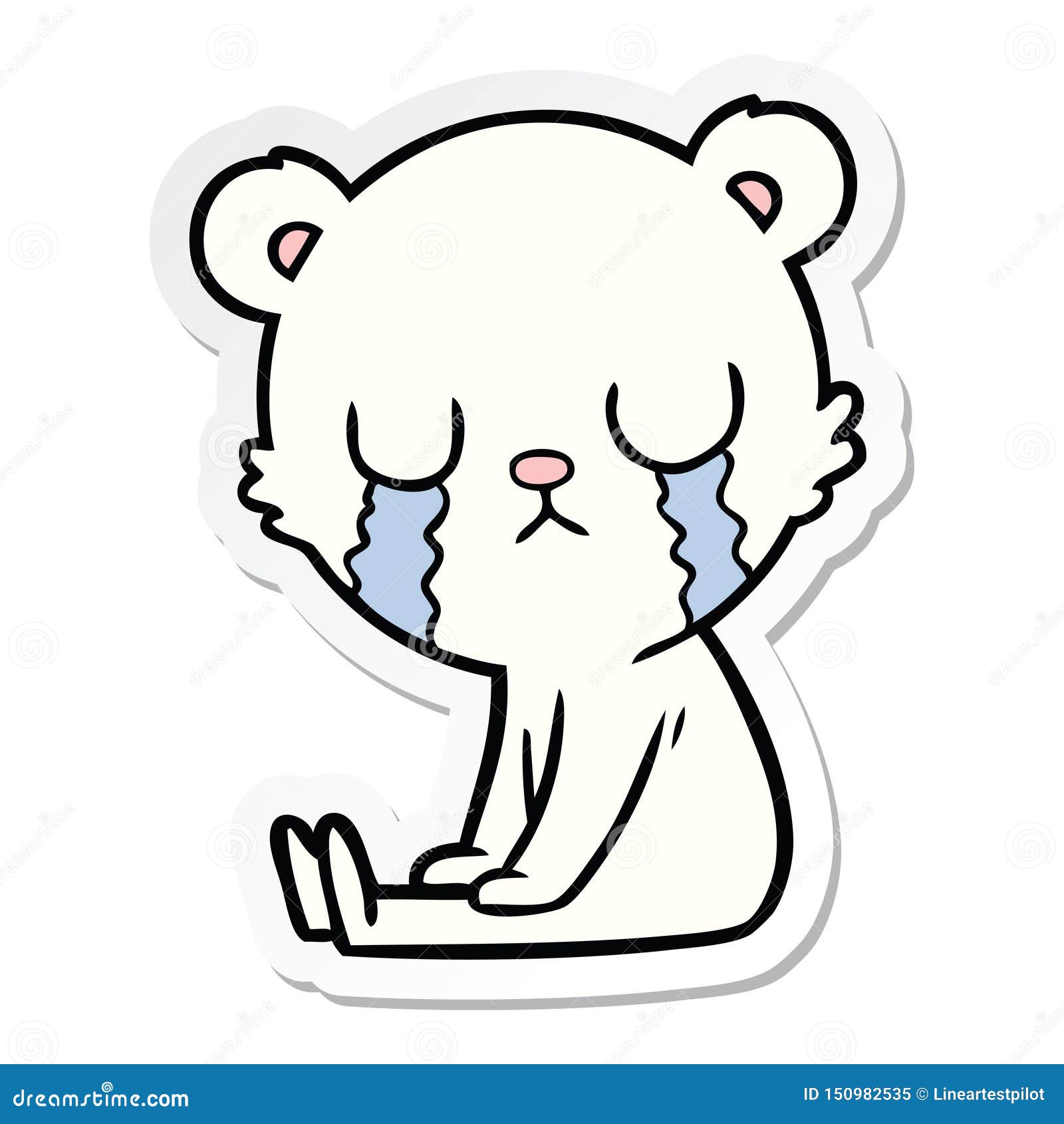 Dog Sticker, Crying Emotion. Samoyed Dog Crying. Upset Emoticon Crying ...