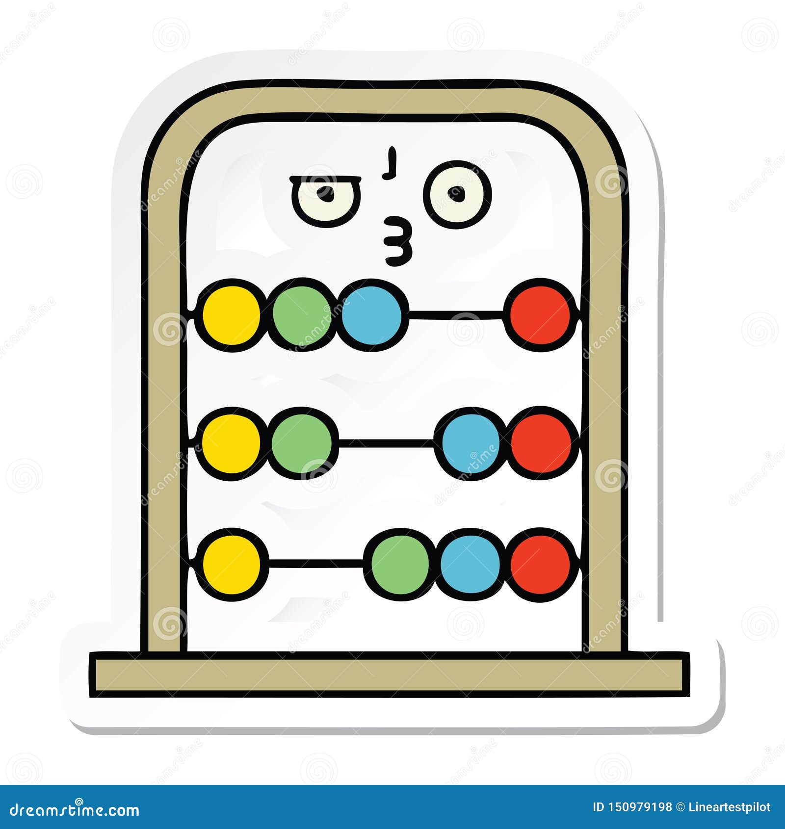 A Creative Sticker of a Cute Cartoon Abacus Stock Vector - Illustration ...