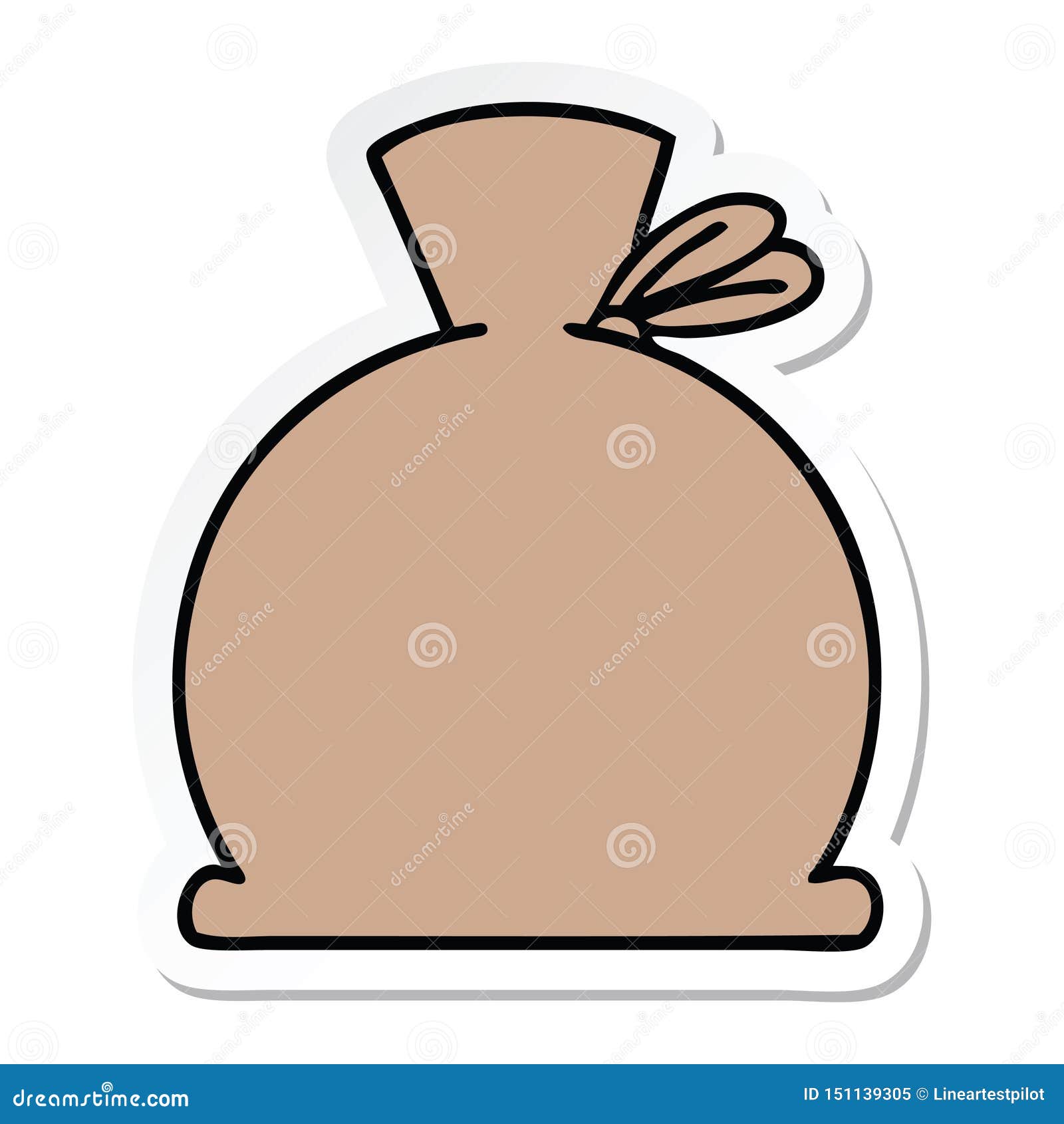A Creative Sticker of a Cute Cartoon Bag Stock Vector - Illustration of ...