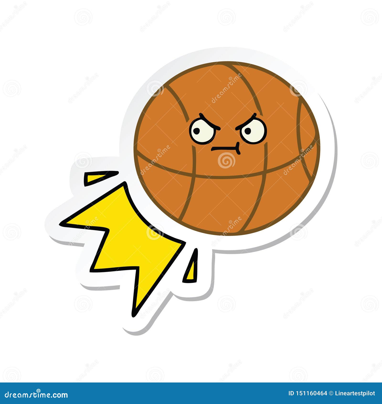 A Creative Sticker of a Cute Cartoon Basketball Stock Vector ...