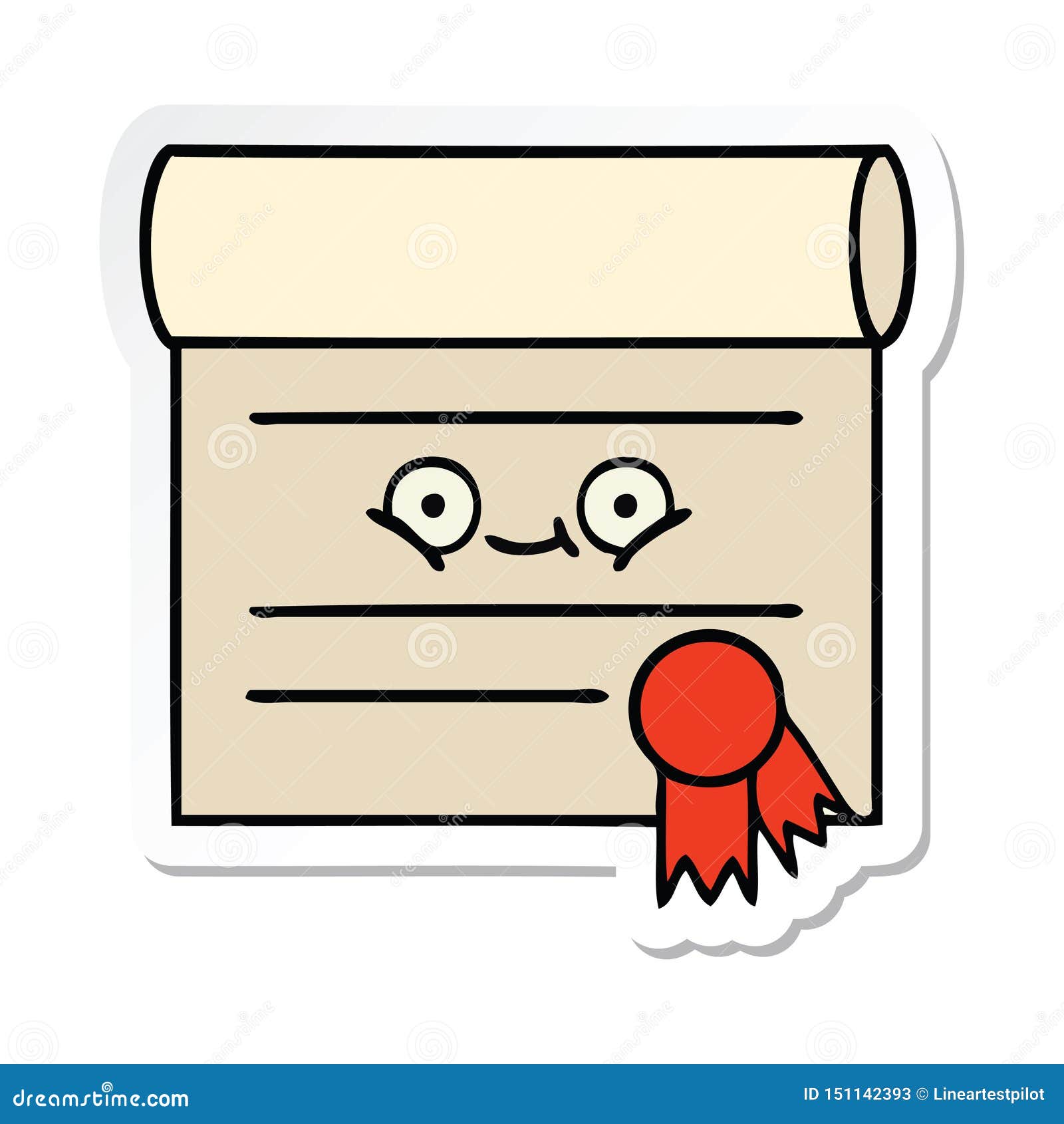 A Creative Sticker of a Cute Cartoon Certificate Stock Vector ...