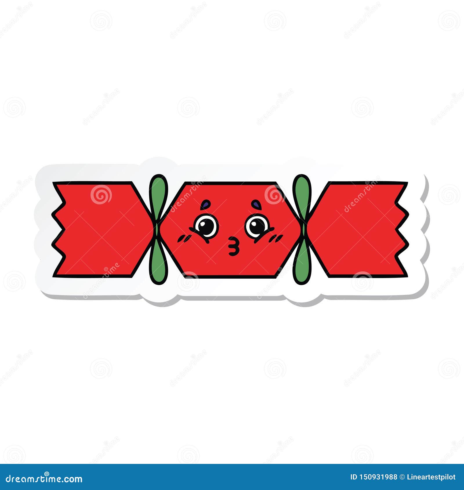 A Creative Sticker of a Cute Cartoon Christmas Cracker Stock Vector ...
