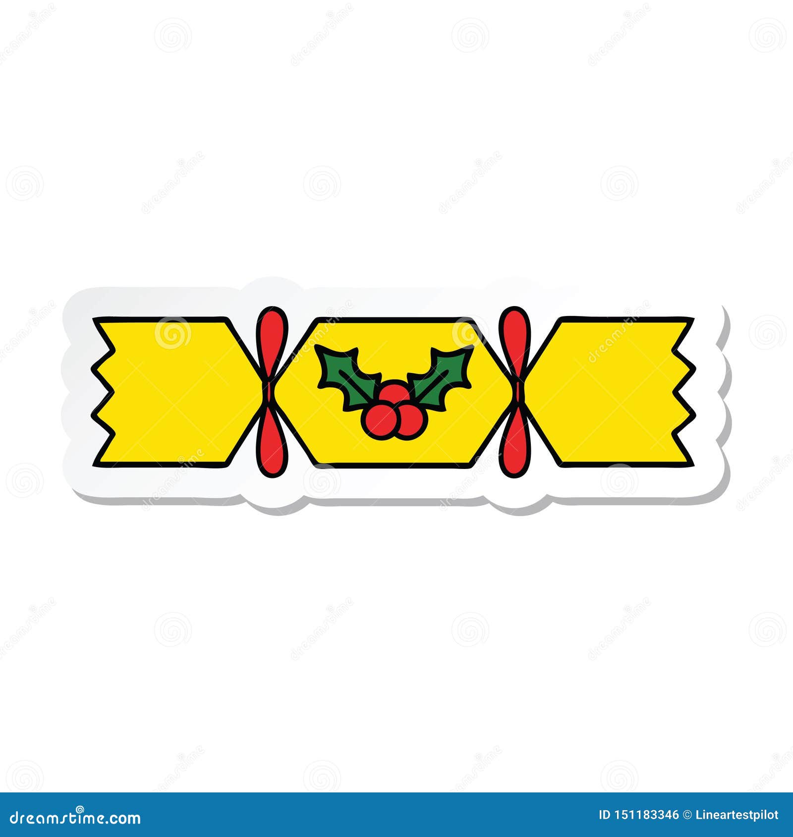 A Creative Sticker of a Cute Cartoon Christmas Cracker Stock Vector ...