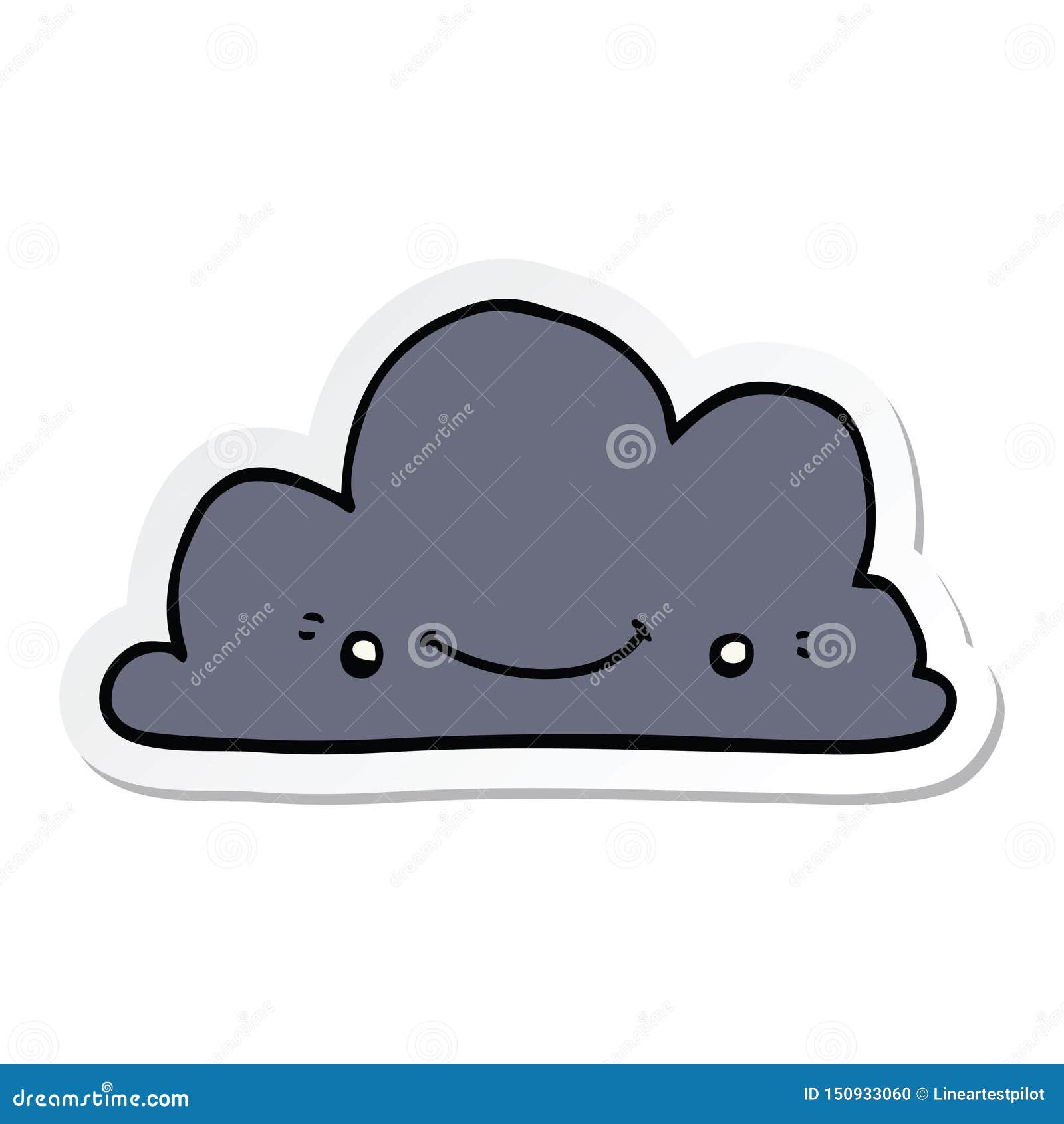 A Creative Sticker of a Cute Cartoon Cloud Stock Vector - Illustration ...