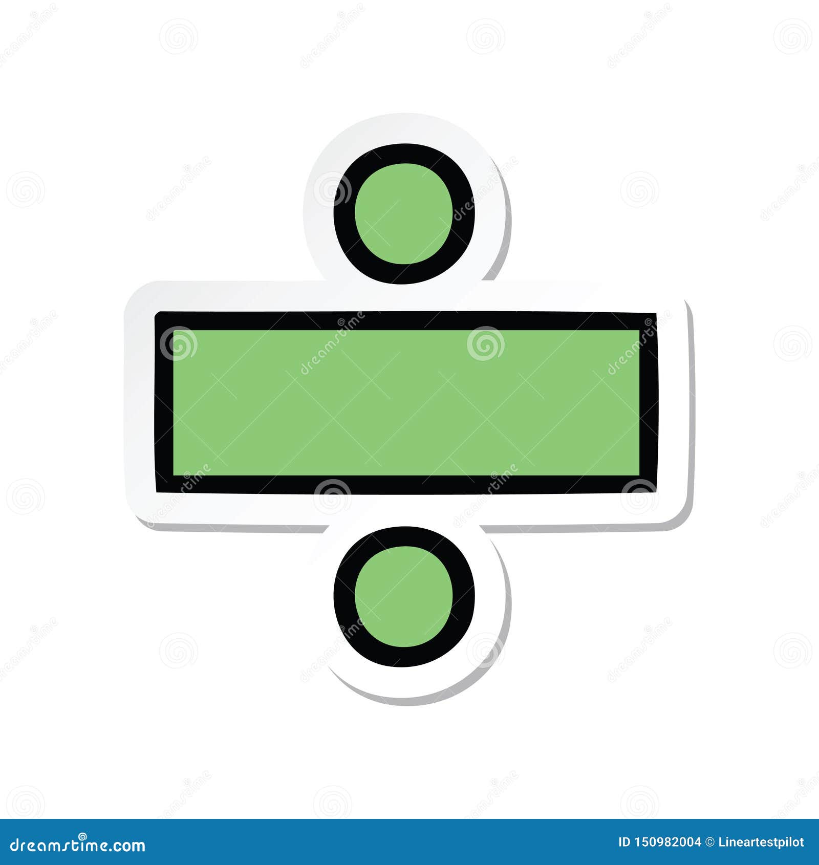 A Creative Sticker of a Cute Cartoon Division Symbol Stock Vector ...