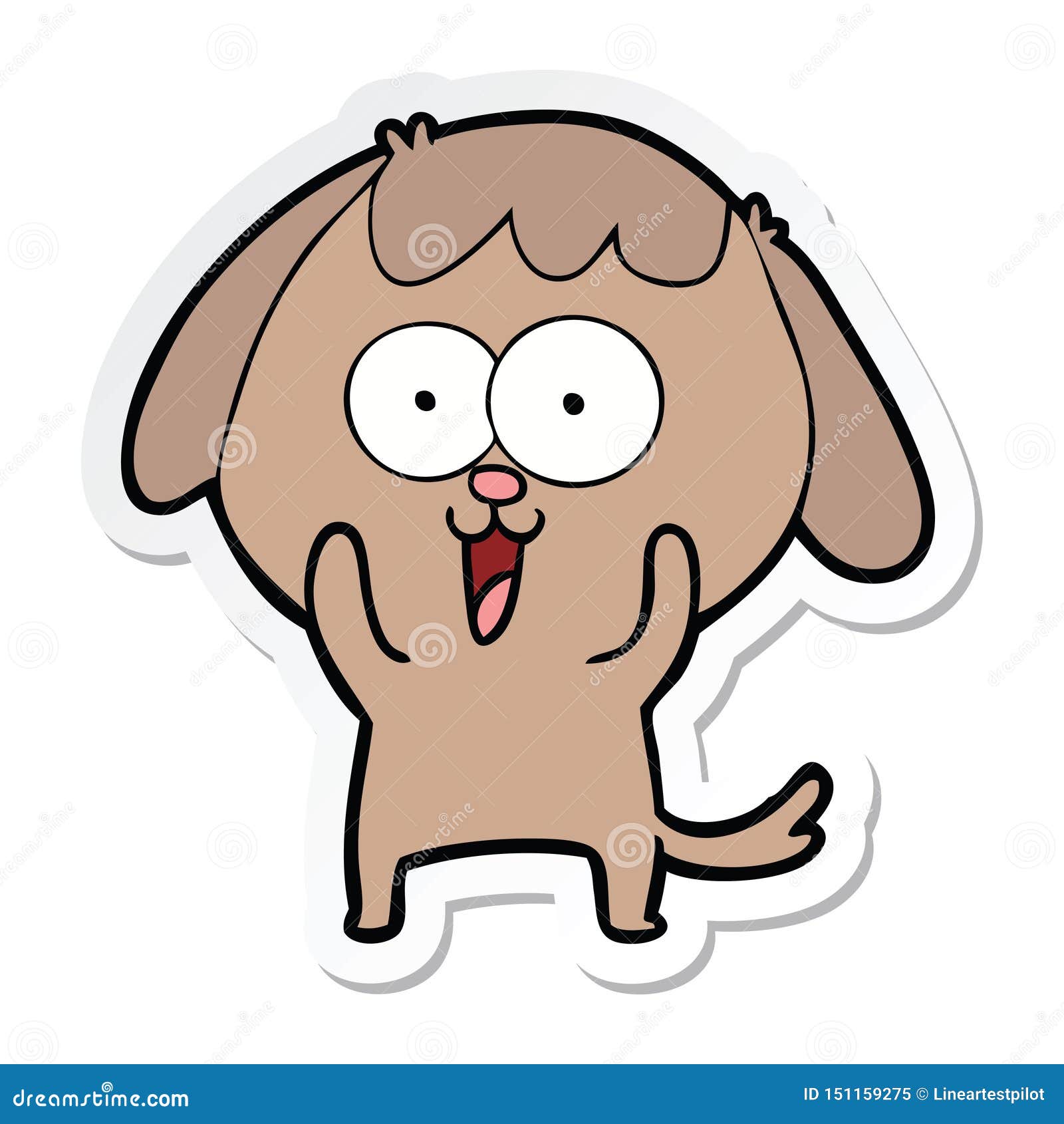 A Creative Sticker of a Cute Cartoon Dog Stock Vector - Illustration of ...
