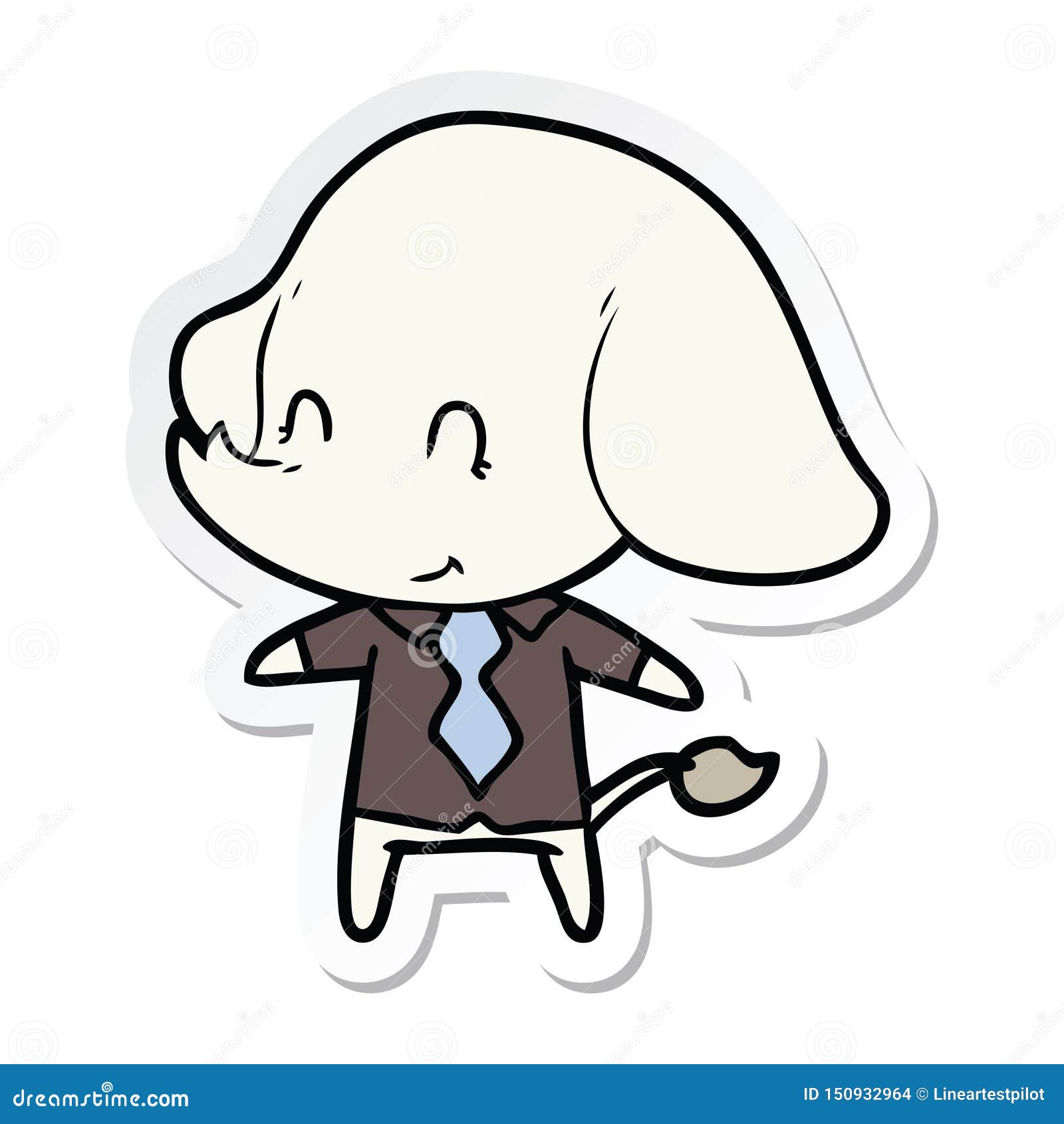 A Creative Sticker of a Cute Cartoon Elephant Boss Stock Vector ...