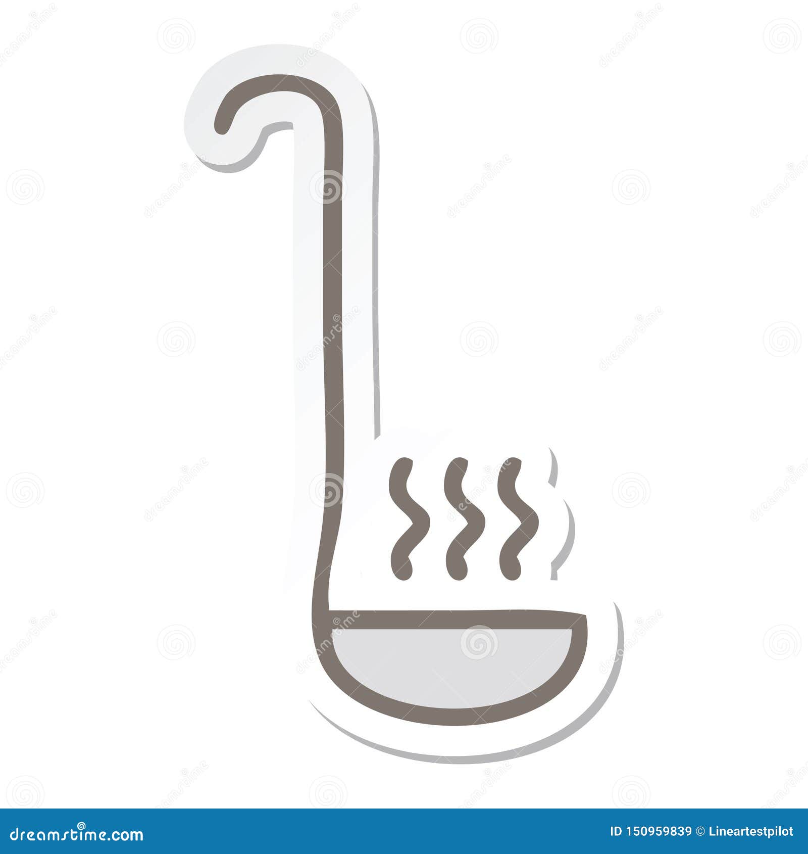 Cute Ladle Coloring Page Icon For Kids Stock Illustration ...