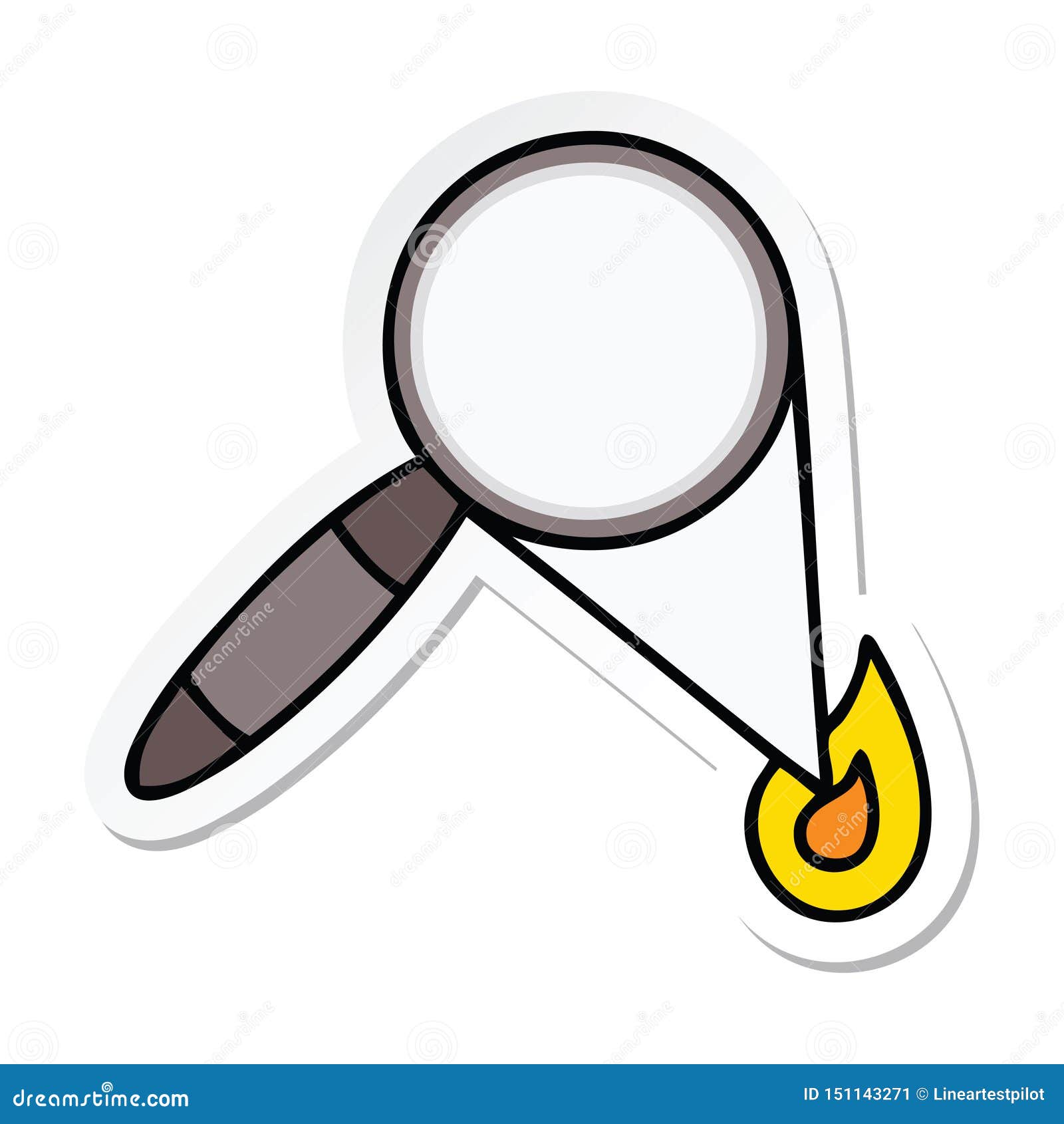 A Creative Sticker of a Cute Cartoon Magnifying Glass Stock Vector ...