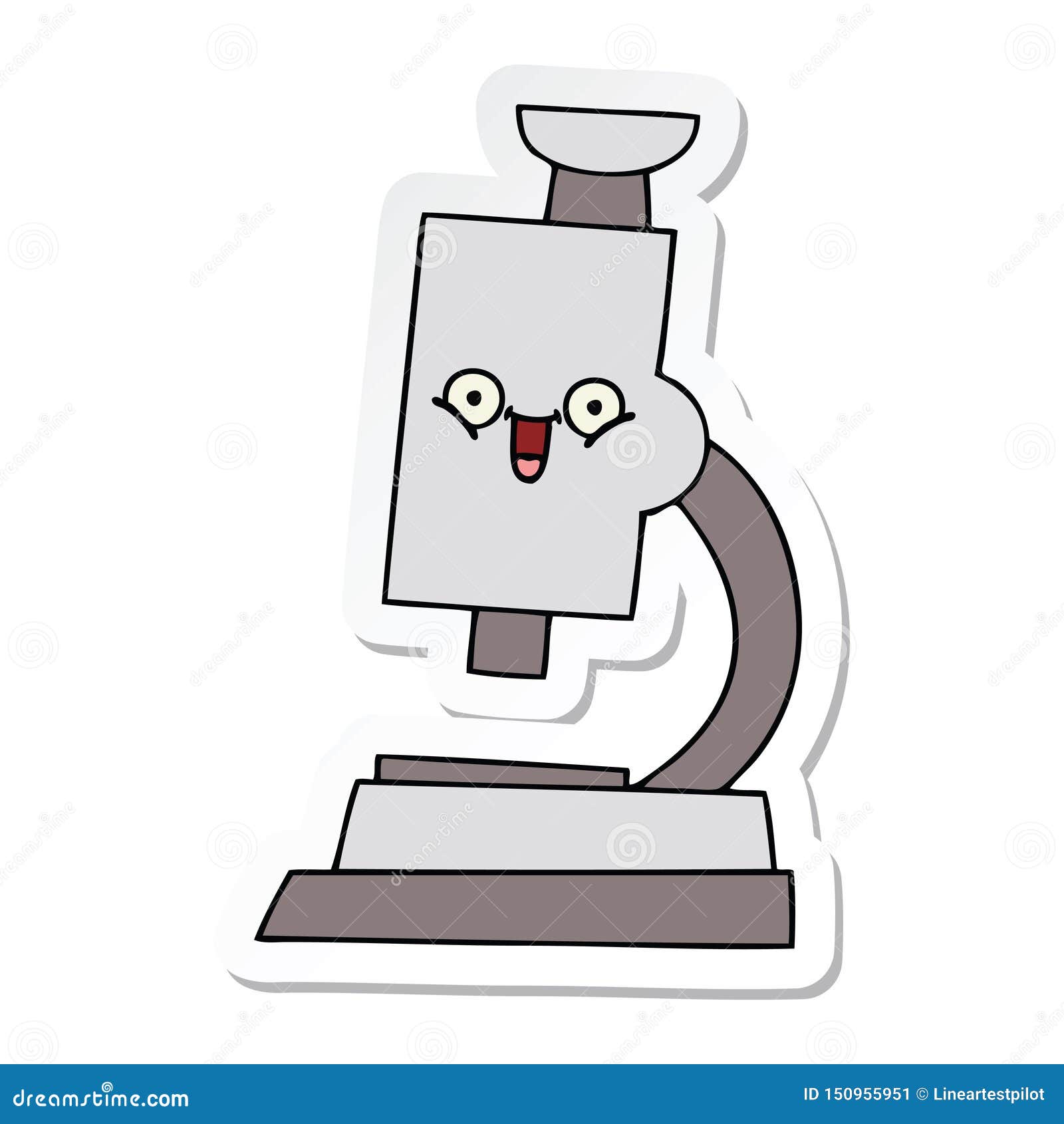 A Creative Sticker of a Cute Cartoon Microscope Stock Vector ...