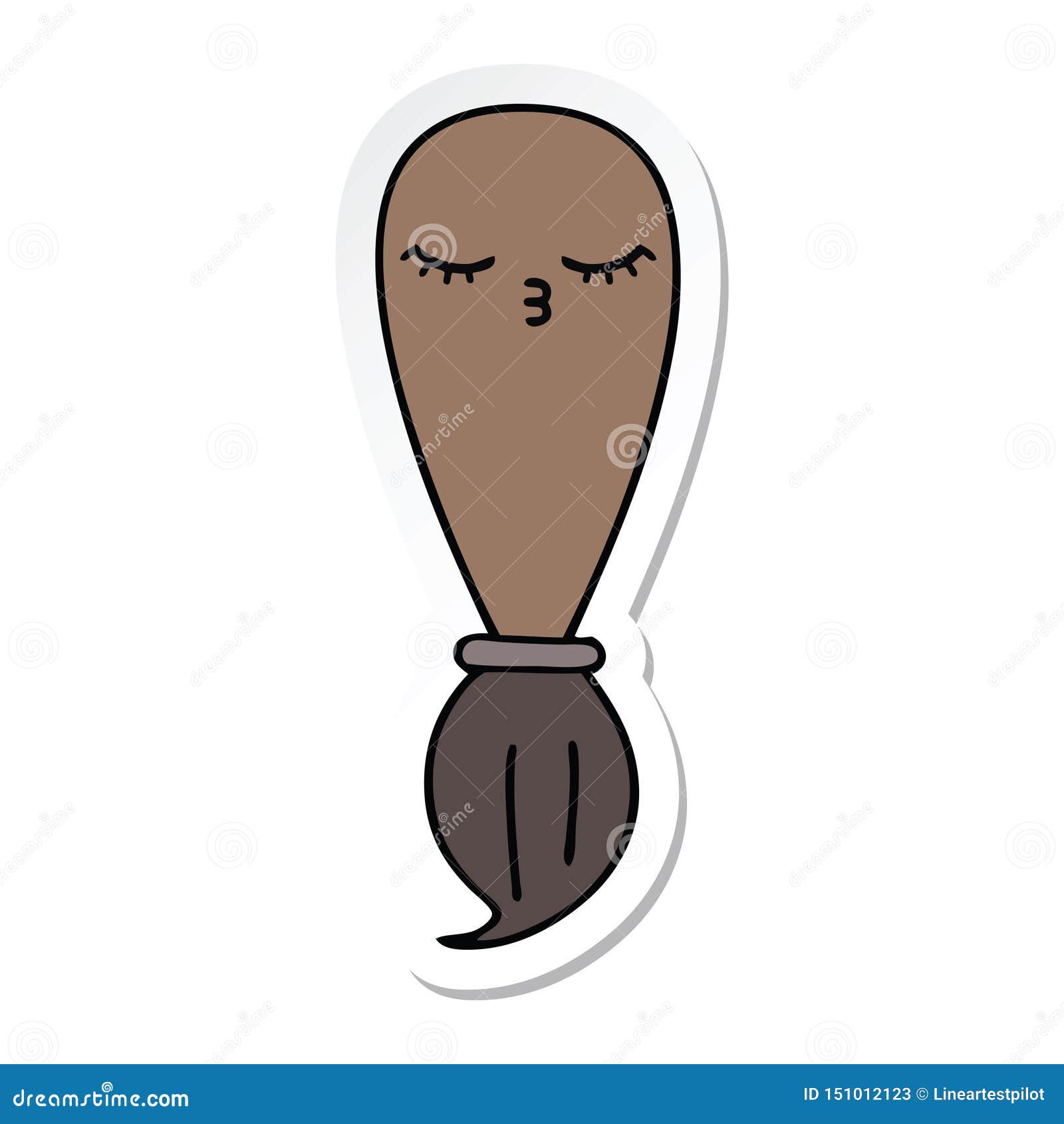 A Creative Sticker of a Cute Cartoon Paint Brush Stock Vector ...