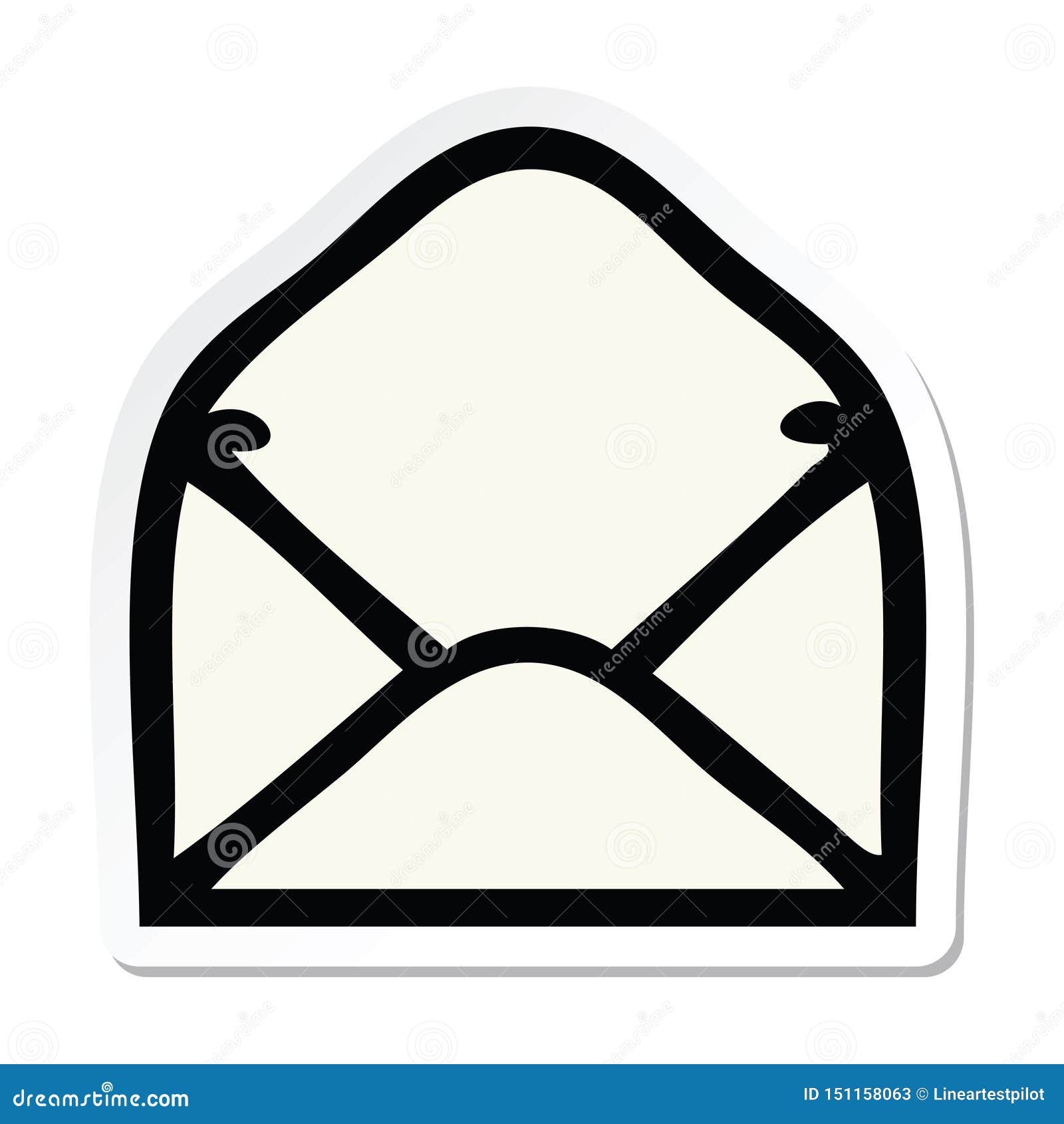A Creative Sticker of a Cute Cartoon Paper Envelope Stock Vector ...