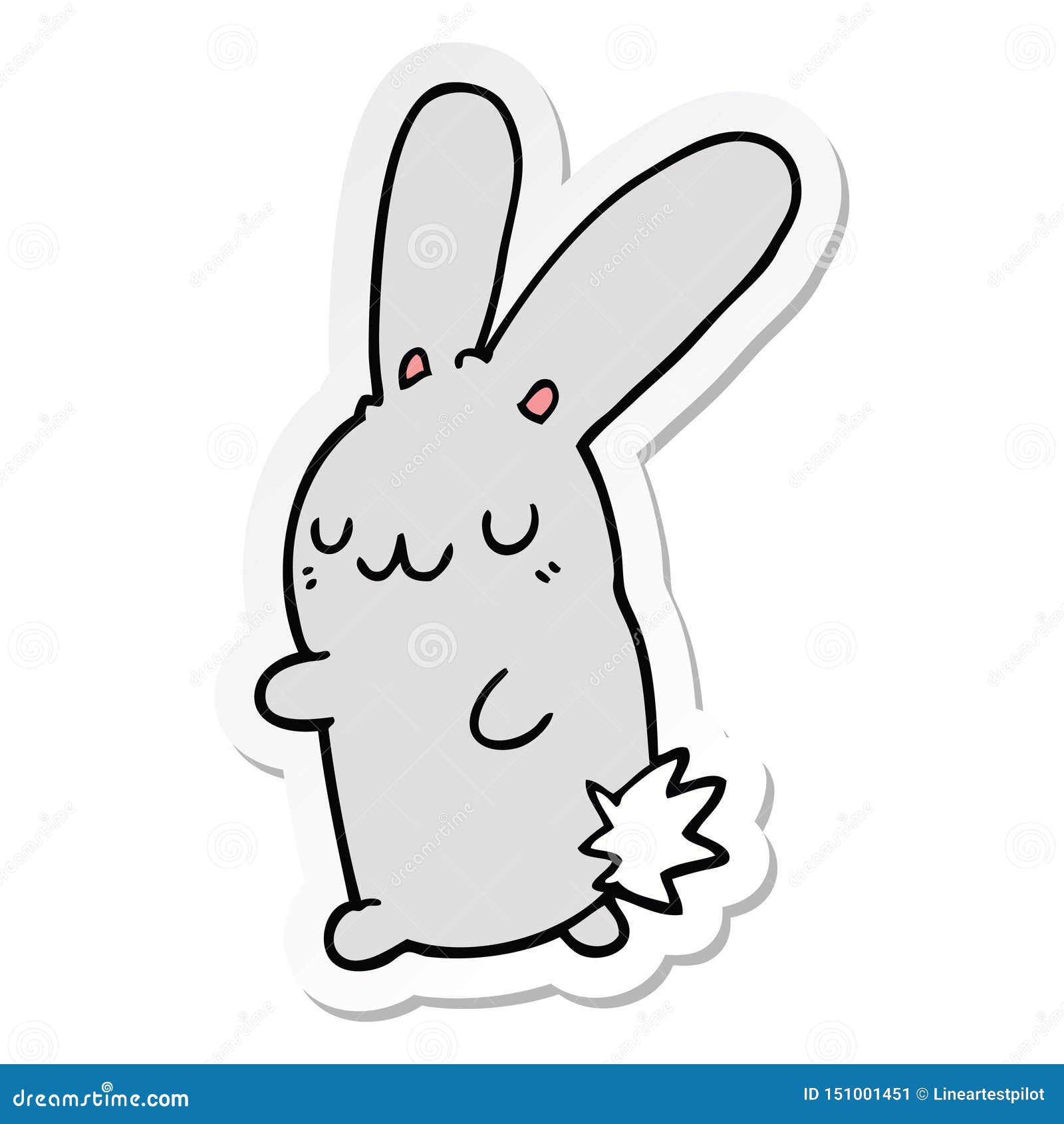 A Creative Sticker of a Cute Cartoon Rabbit Stock Vector - Illustration ...