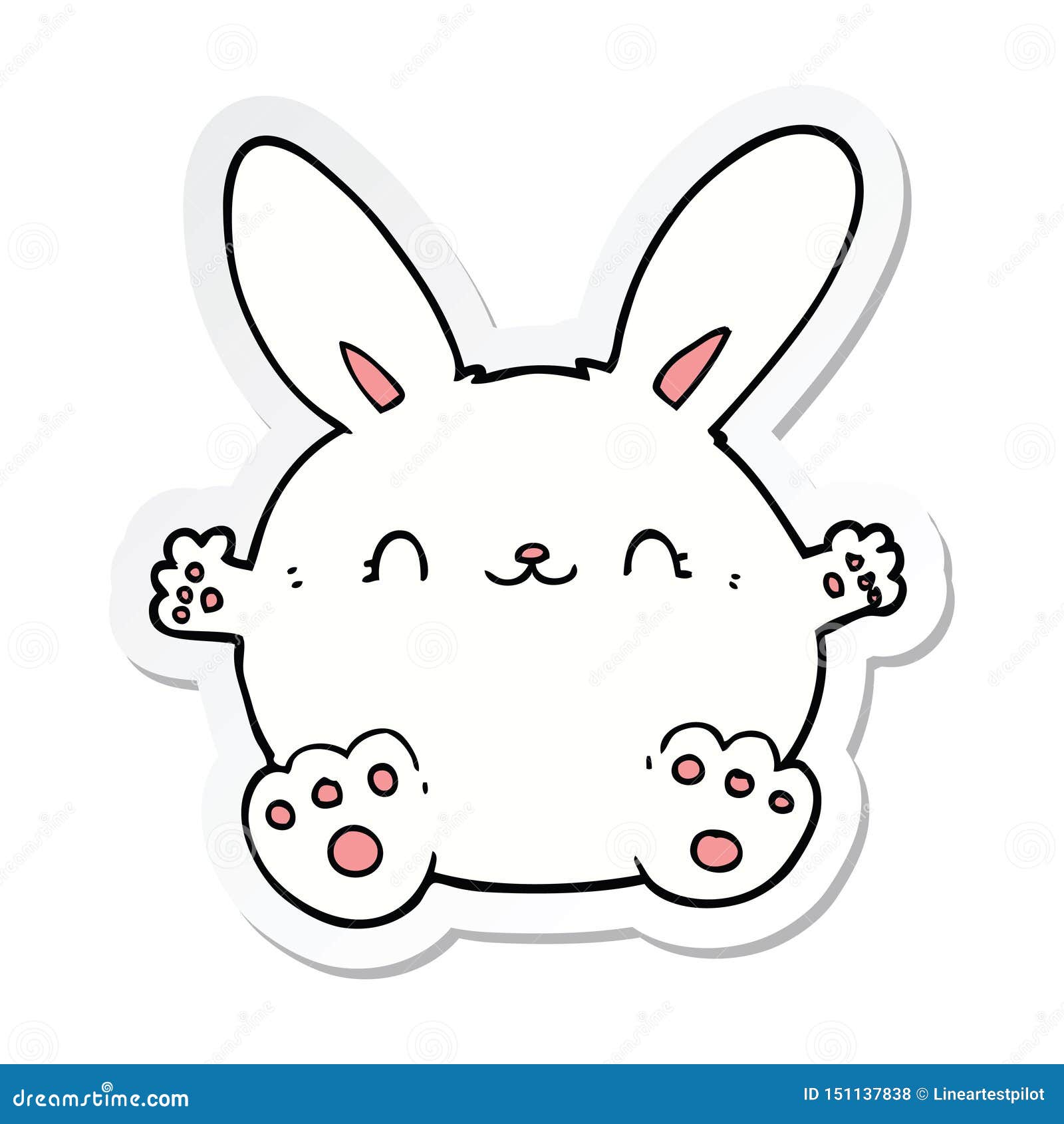 A Creative Sticker of a Cute Cartoon Rabbit Stock Vector - Illustration ...