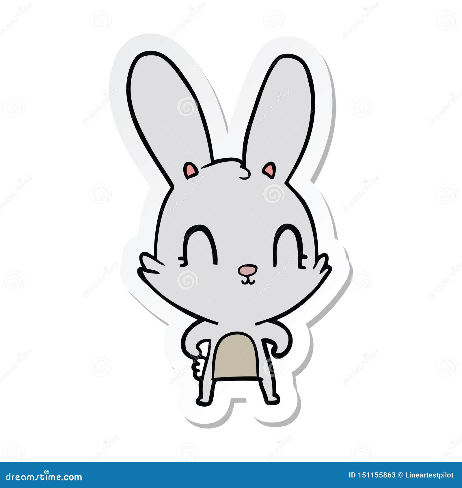 A Creative Sticker of a Cute Cartoon Rabbit Stock Vector - Illustration ...