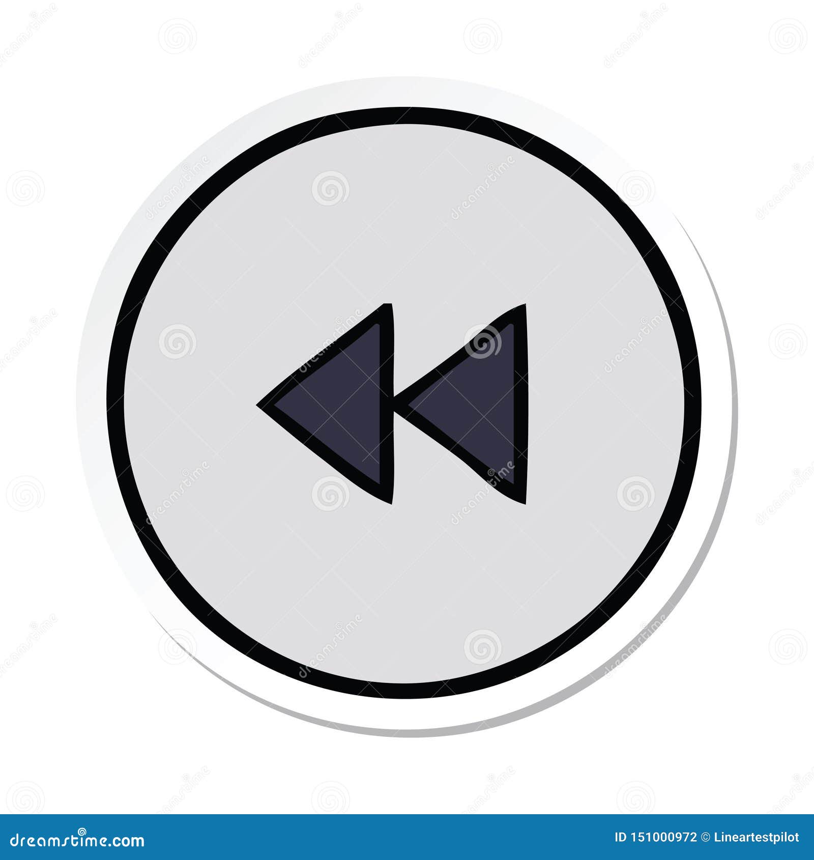 Cartoon Rewind Button Audio Radio Cute Illustration Retro Freehand Free ...