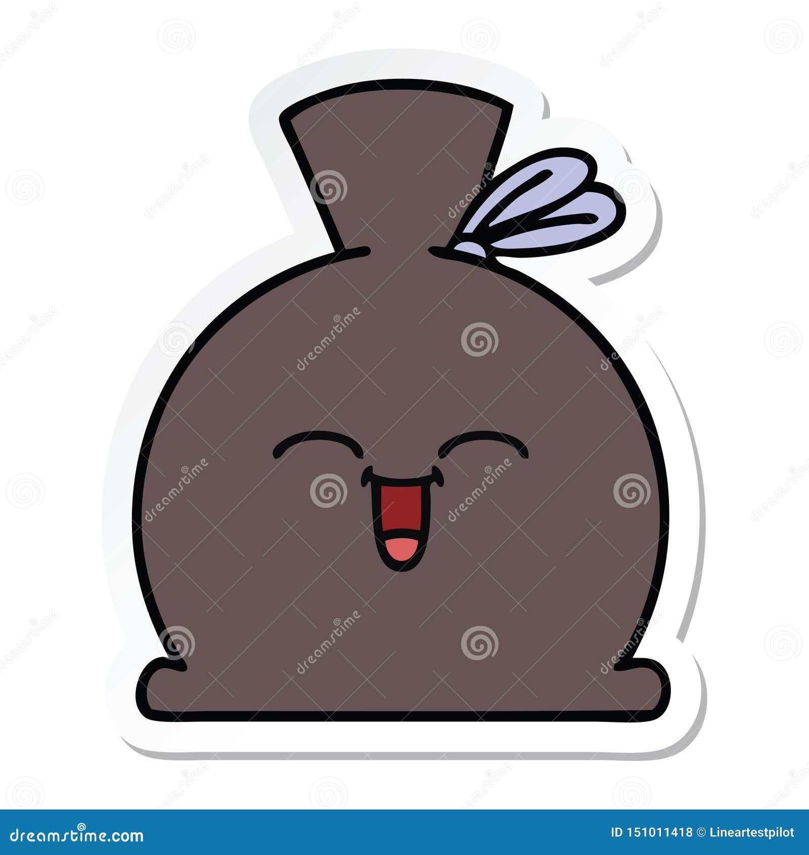 A Creative Sticker of a Cute Cartoon Sack Stock Vector - Illustration ...
