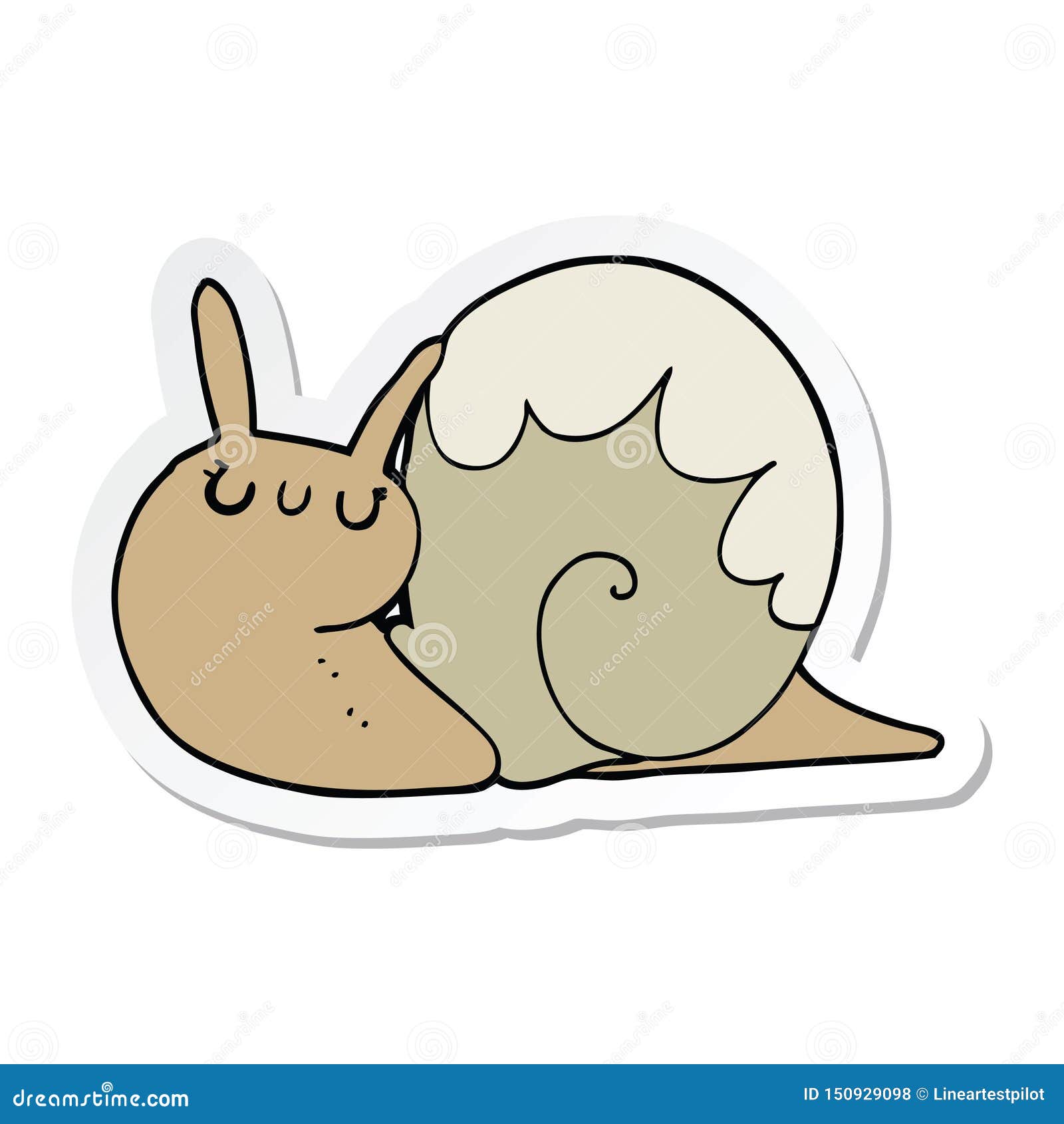 A Creative Sticker of a Cute Cartoon Snail Stock Vector - Illustration ...