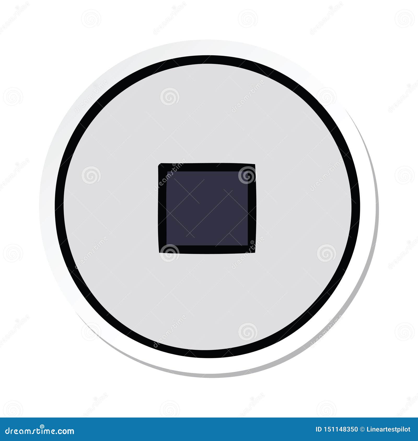 A Creative Sticker of a Cute Cartoon Stop Button Stock Vector ...