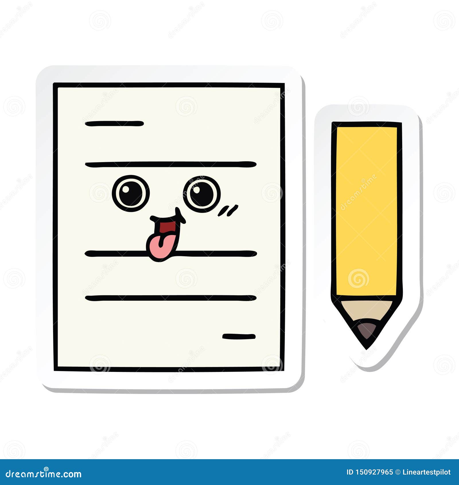 A Creative Sticker of a Cute Cartoon Test Paper Stock Vector ...