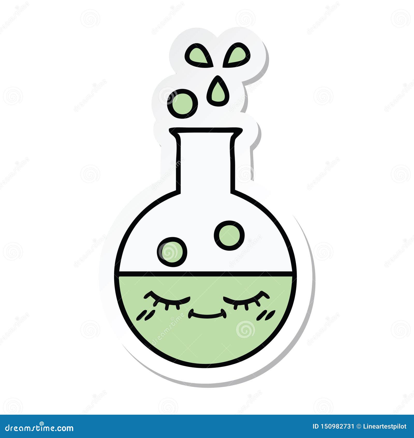 A Creative Sticker of a Cute Cartoon Test Tube Stock Vector ...
