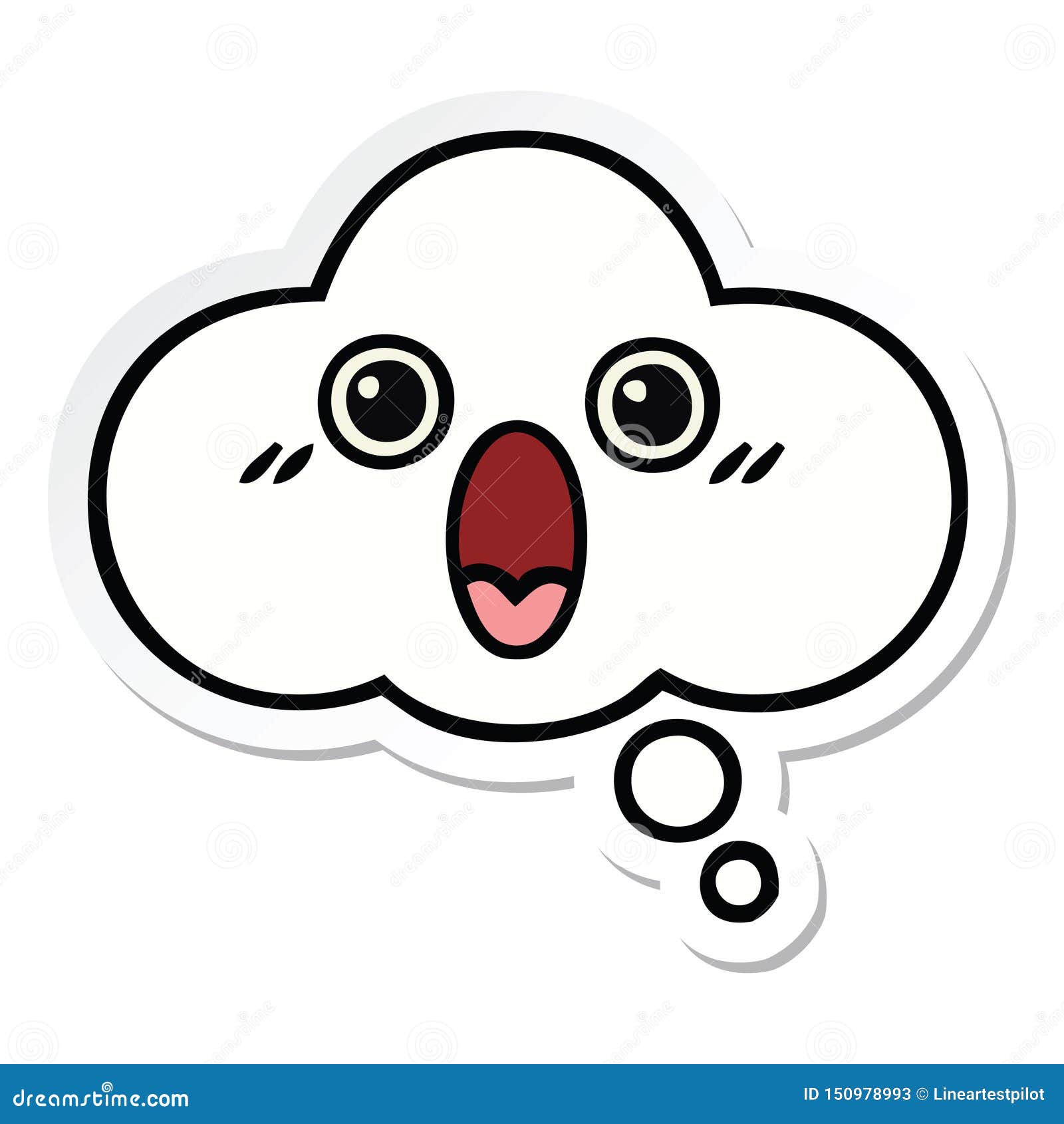 A Creative Sticker of a Cute Cartoon Thought Bubble Stock Vector ...