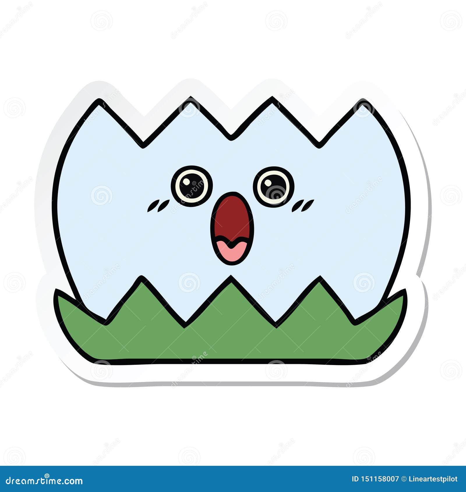 A Creative Sticker of a Cute Cartoon Water Lilly Stock Vector ...