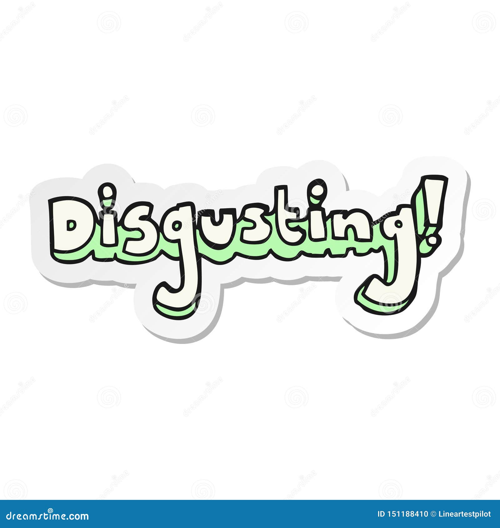A Creative Sticker Of A Disgusting Cartoon Vector Illustration ...
