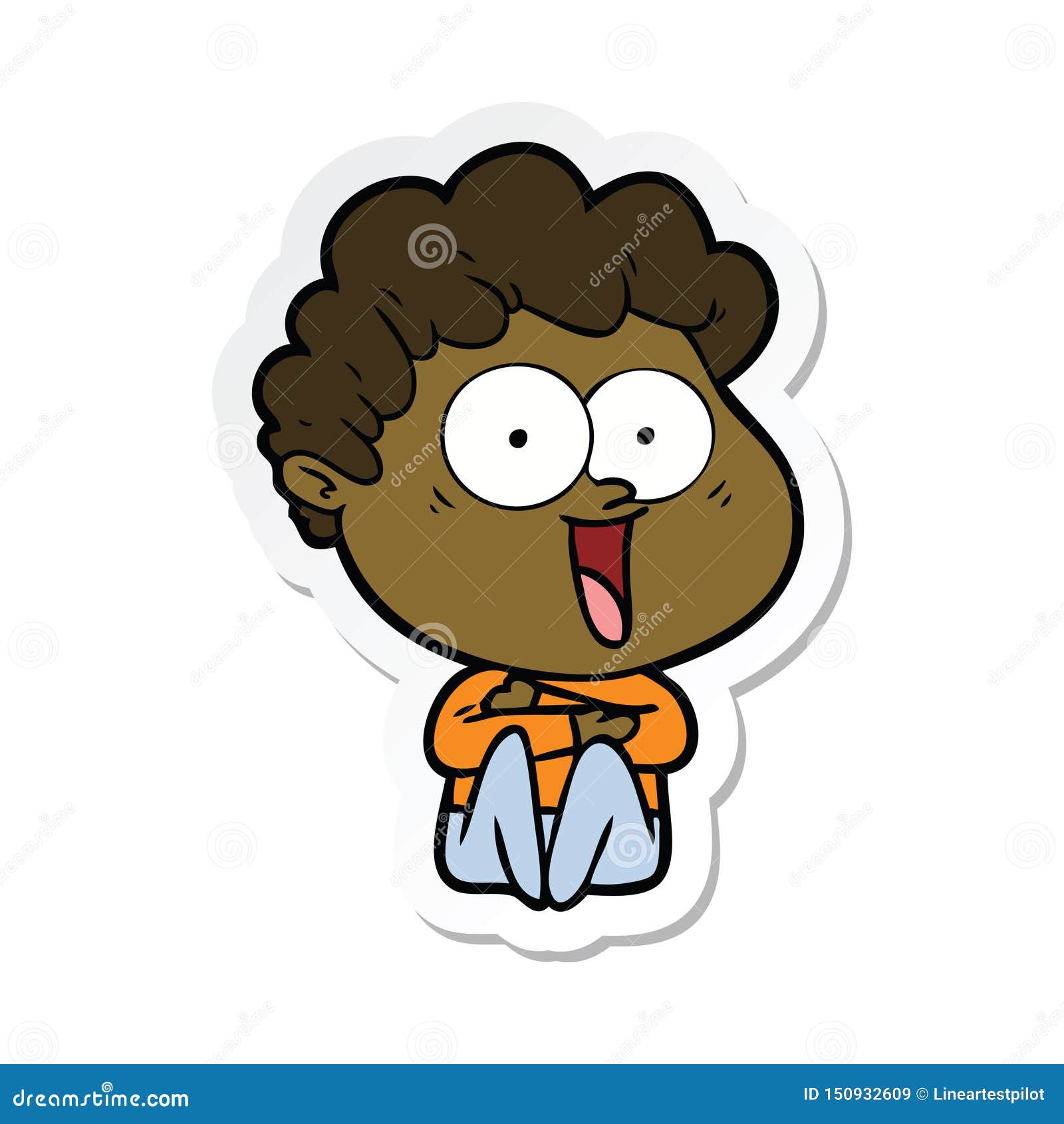 A Creative Sticker of a Excited Man Cartoon Stock Vector - Illustration ...