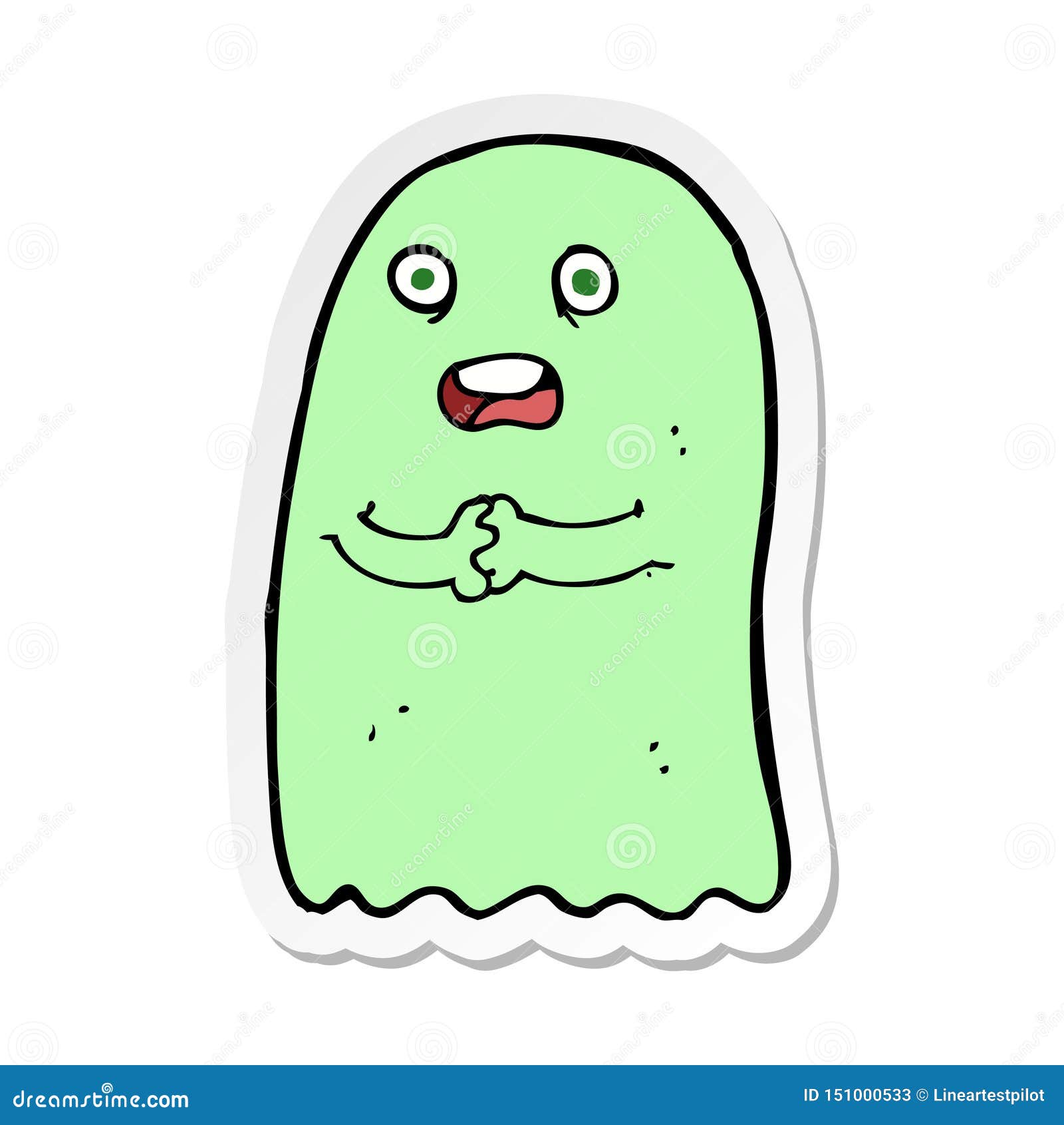 A Creative Sticker of a Funny Cartoon Ghost Stock Vector - Illustration ...