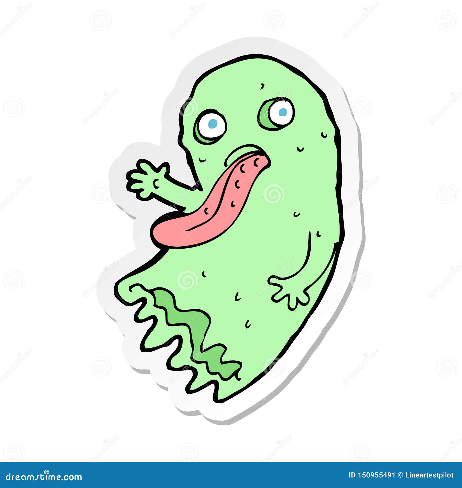 A Creative Sticker of a Gross Cartoon Ghost Stock Vector - Illustration ...
