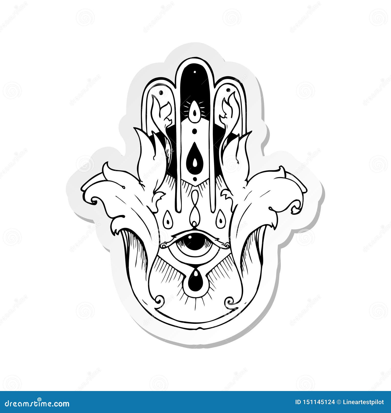 A Creative Sticker of a Hamza Tattoo Symbol Stock Vector - Illustration ...
