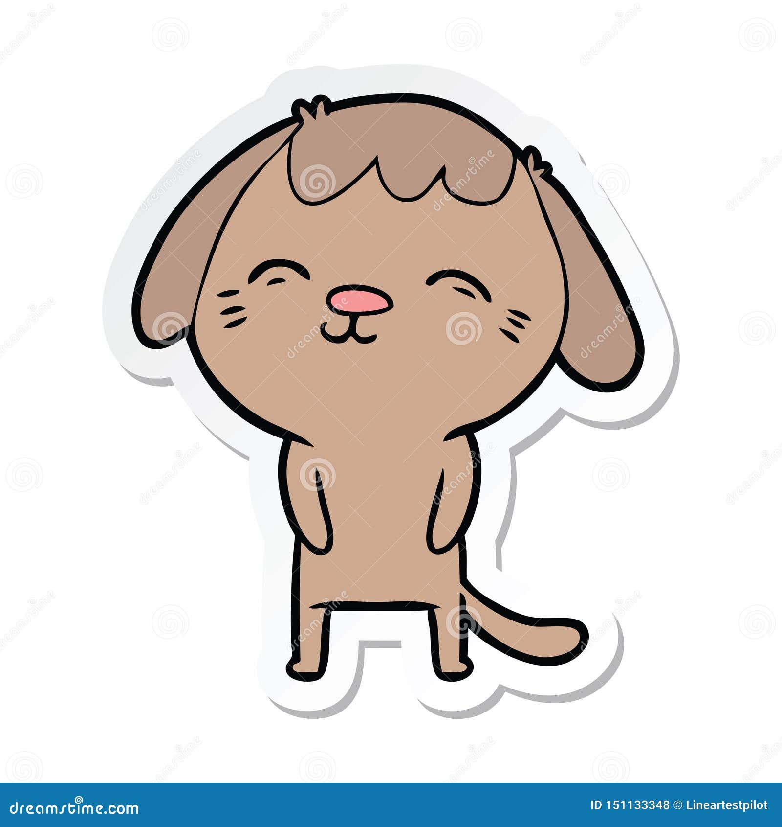 A Creative Sticker of a Happy Cartoon Dog Stock Vector - Illustration ...