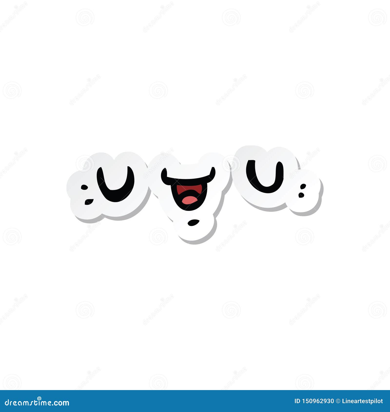 A Creative Sticker of a Happy Cartoon Face Stock Vector - Illustration ...