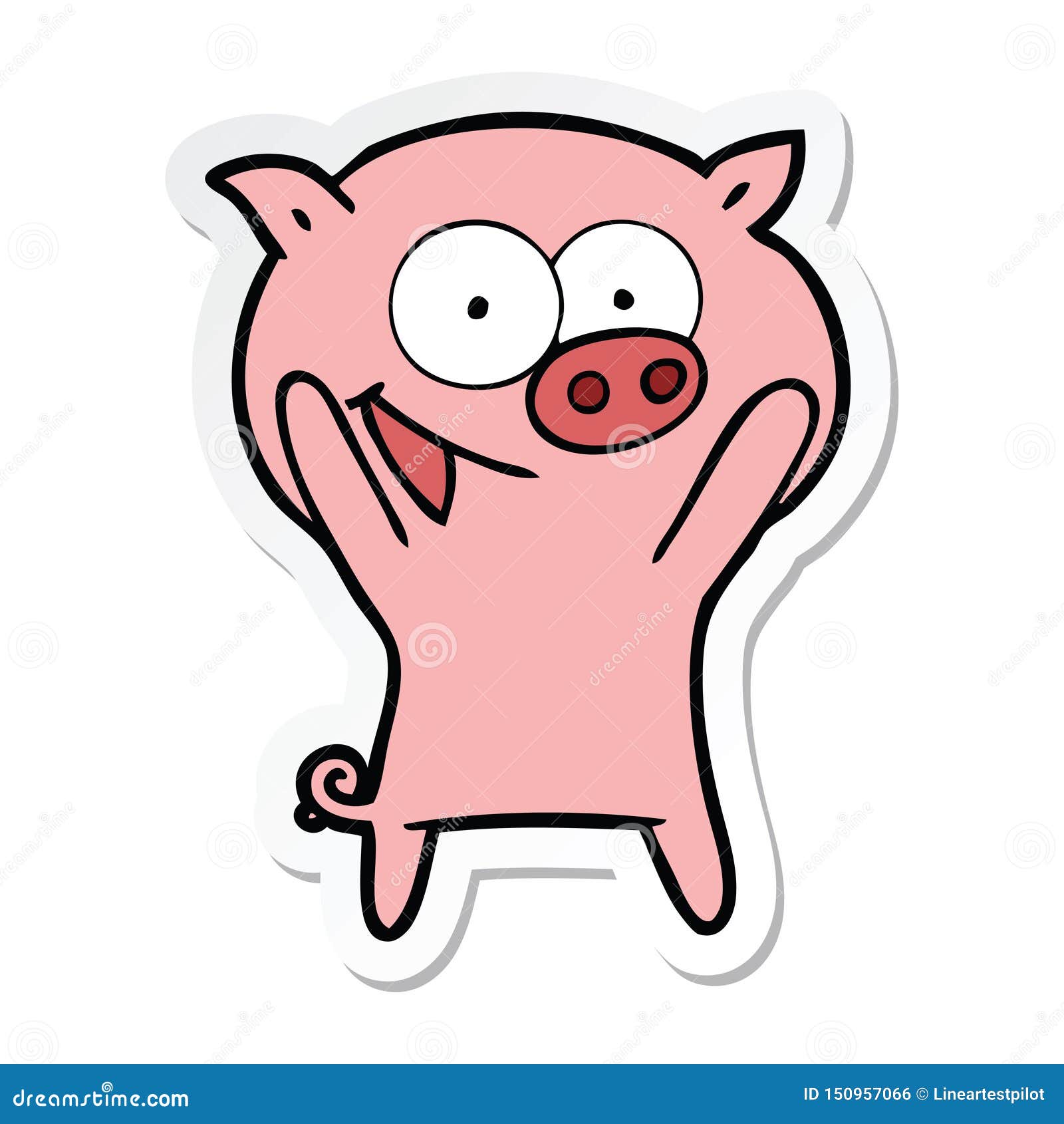 A Creative Sticker of a Happy Pig Cartoon Stock Vector - Illustration ...