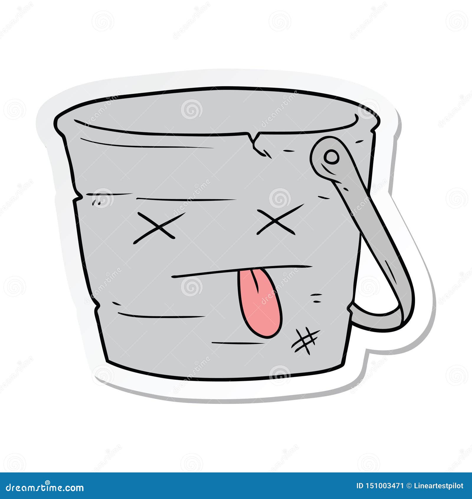 A Creative Sticker of a Kicked the Bucket Cartoon Stock Vector ...