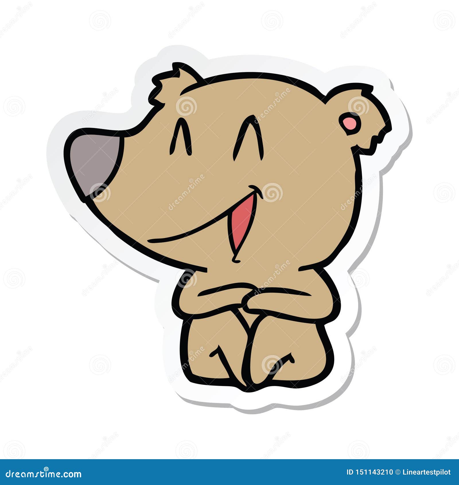 A Creative Sticker of a Laughing Bear Cartoon Stock Vector ...