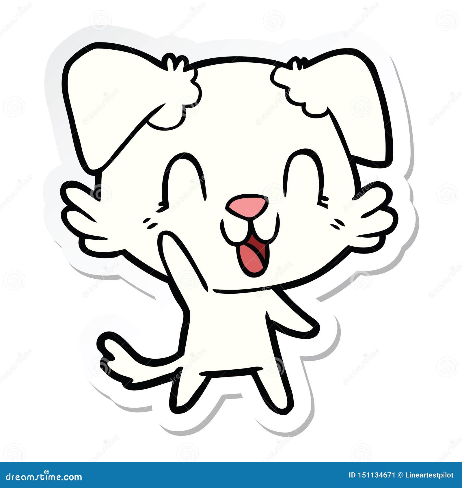 A Creative Sticker of a Laughing Cartoon Dog Stock Vector ...