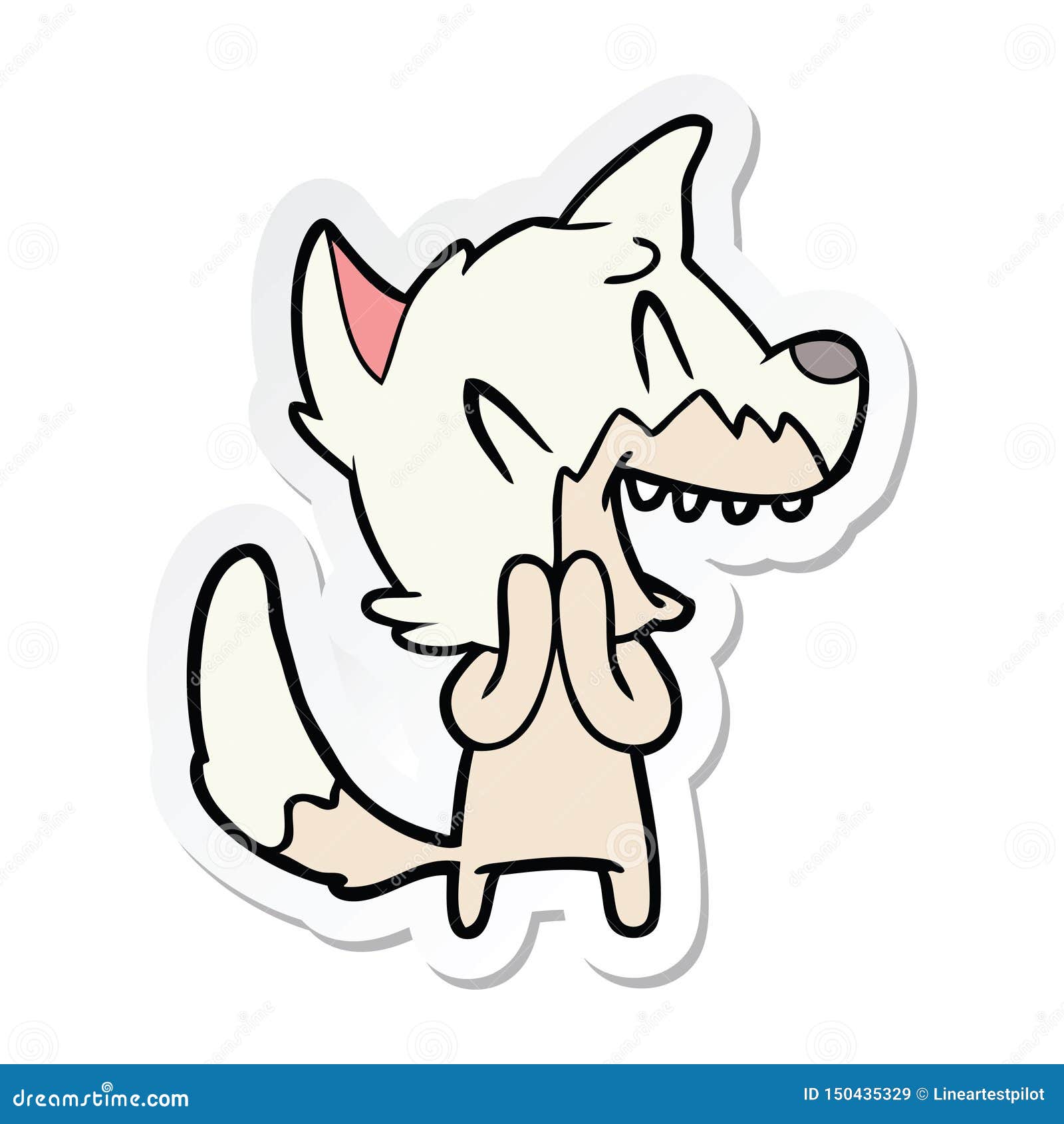 Sticker of a Laughing Fox Cartoon Stock Vector - Illustration of decal ...